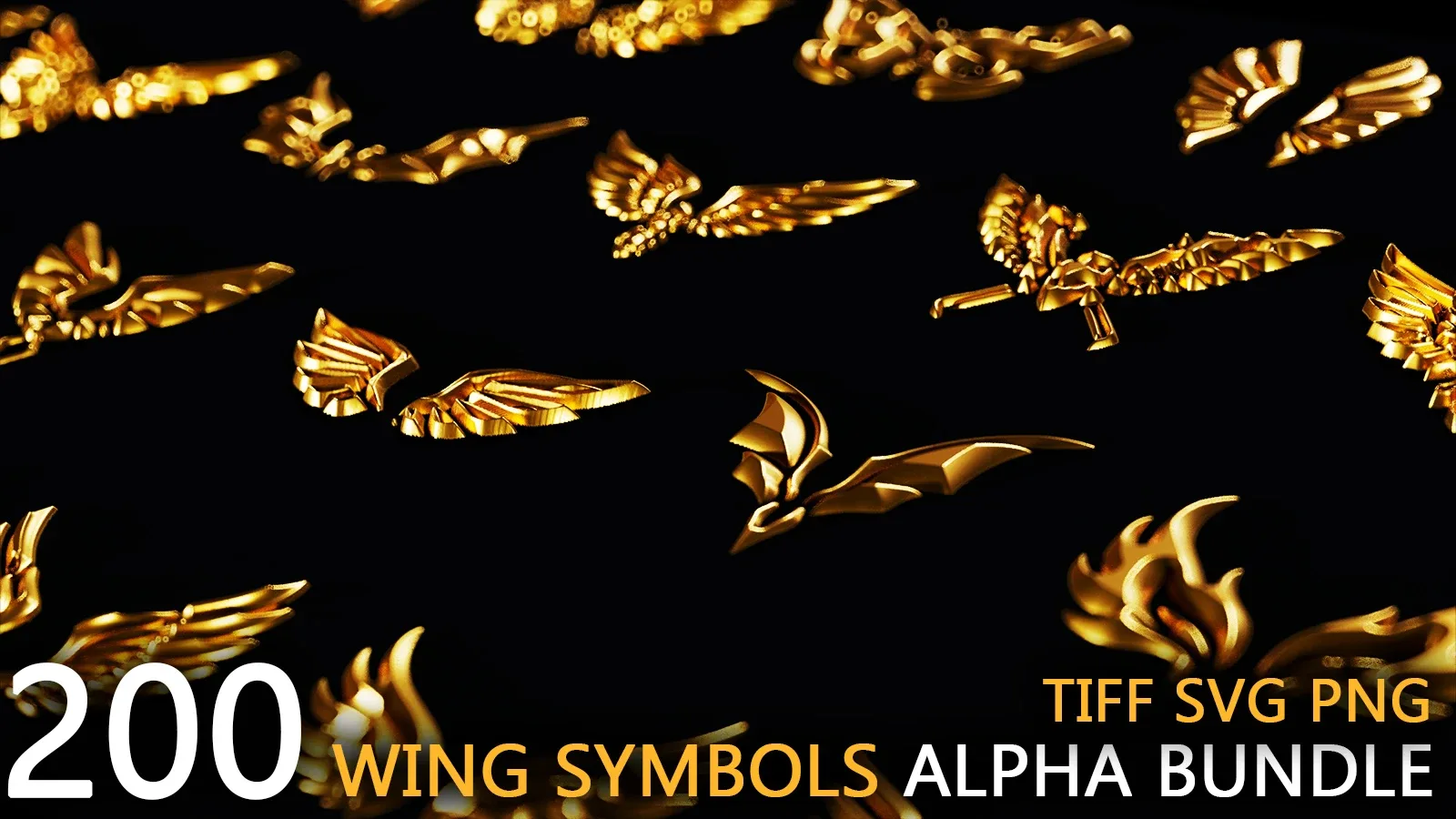 Stylized Wing symbols bundle (tiff - FlippedNormals