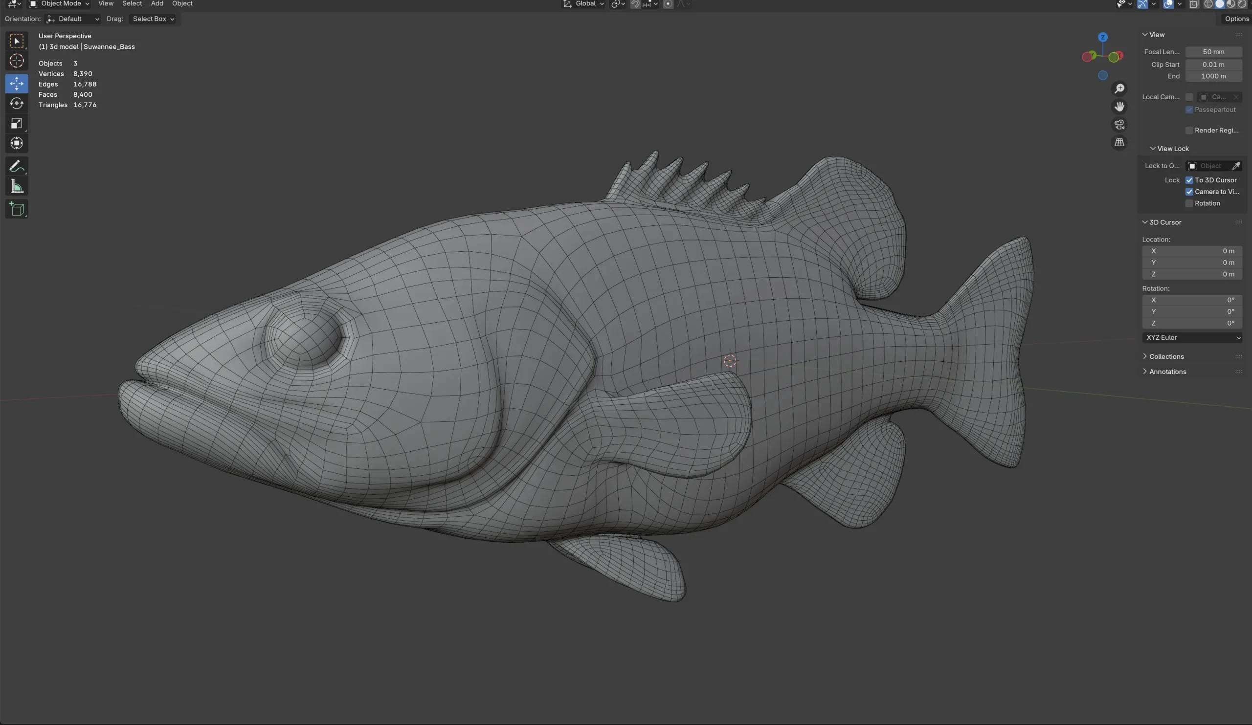 Suwannee Bass fish - FlippedNormals