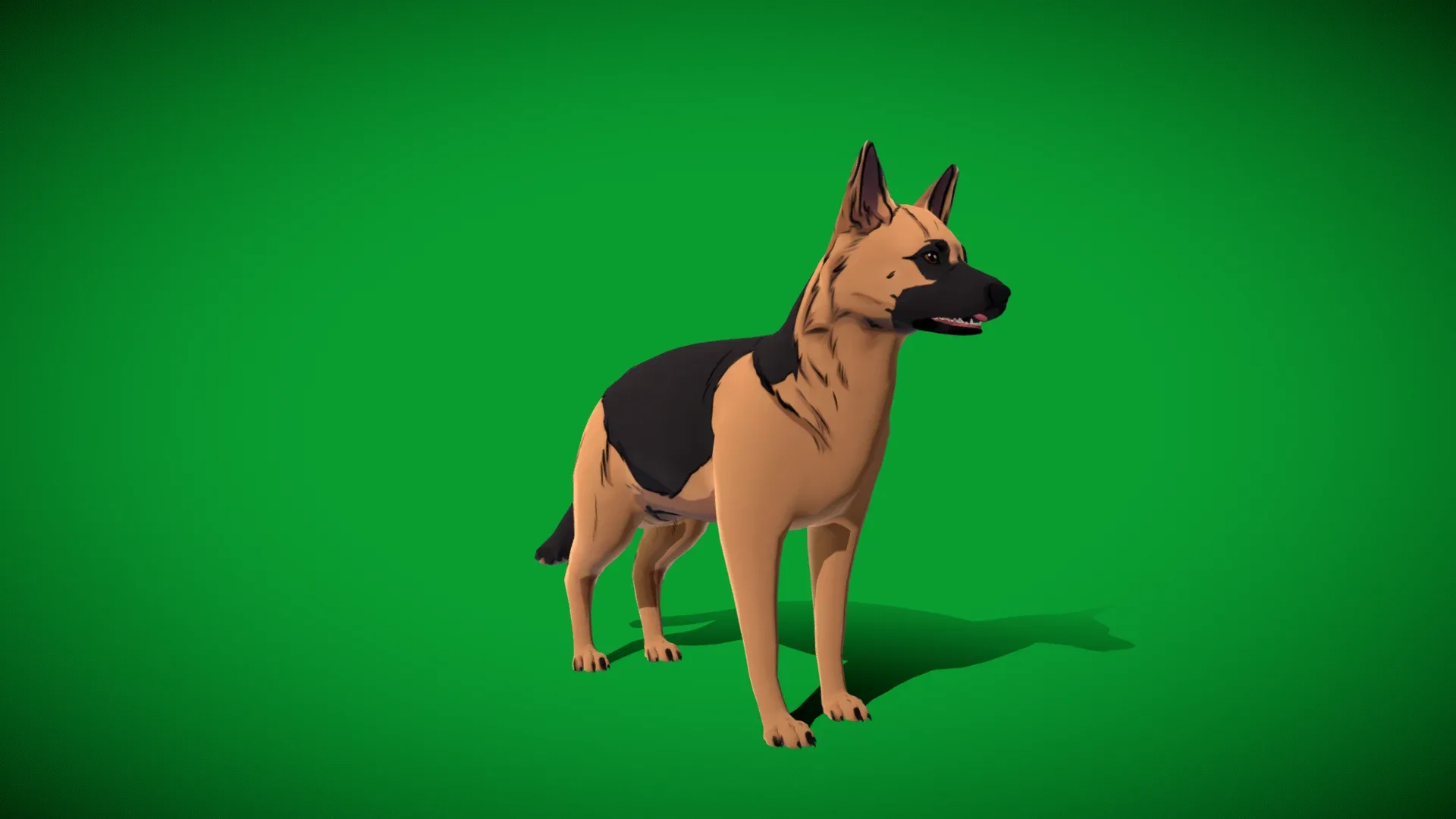 German Shepherd Stylized Dog - FlippedNormals