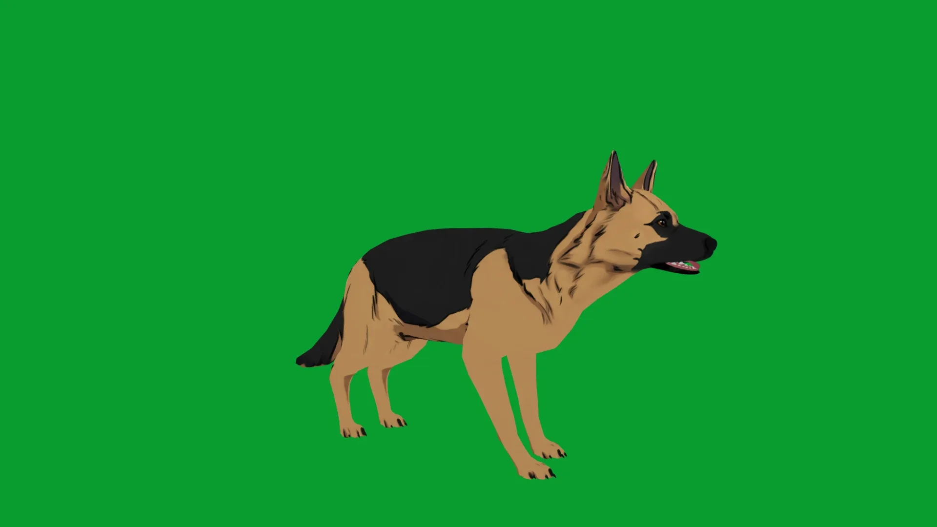 German Shepherd Stylized Dog - FlippedNormals