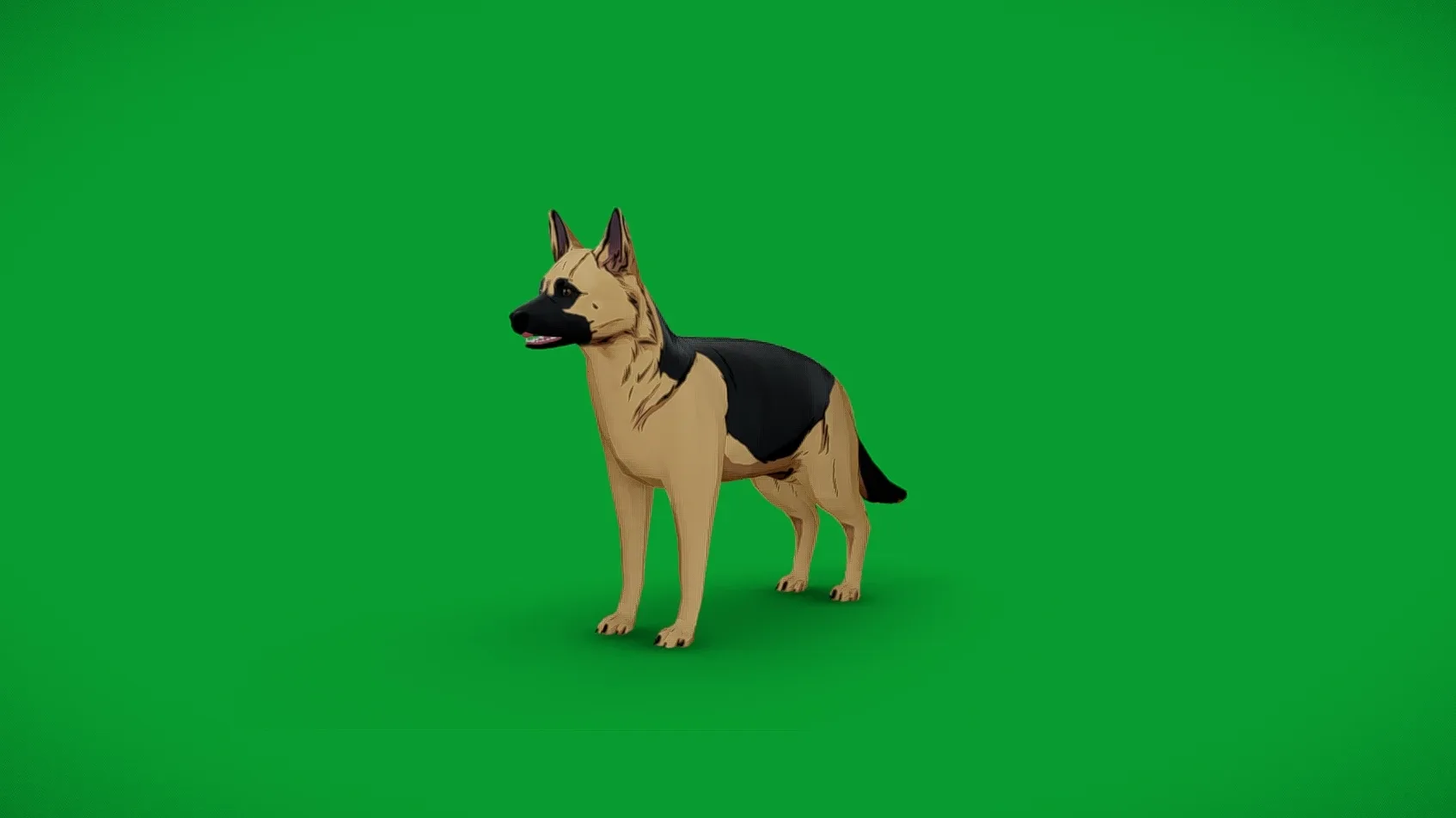 German Shepherd Stylized Dog - FlippedNormals