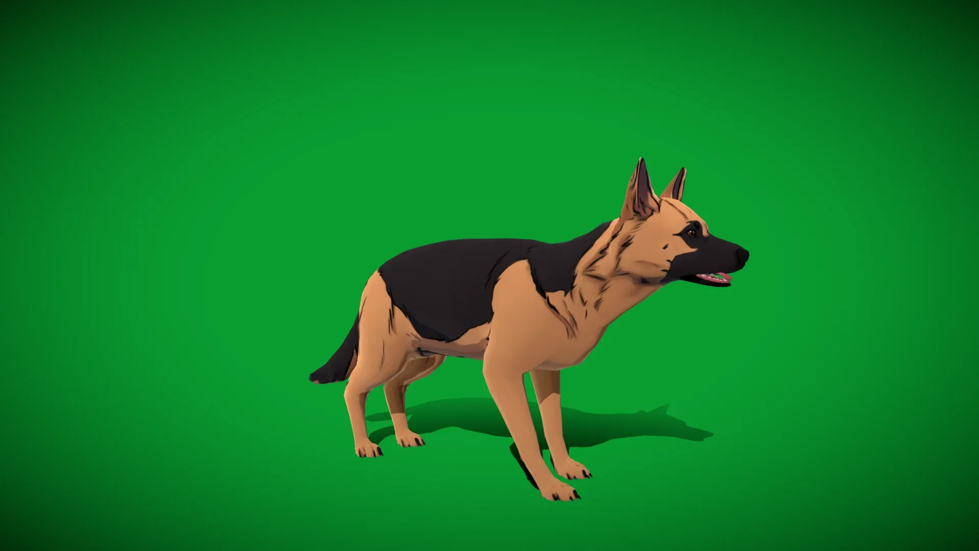 German Shepherd Stylized Dog - FlippedNormals