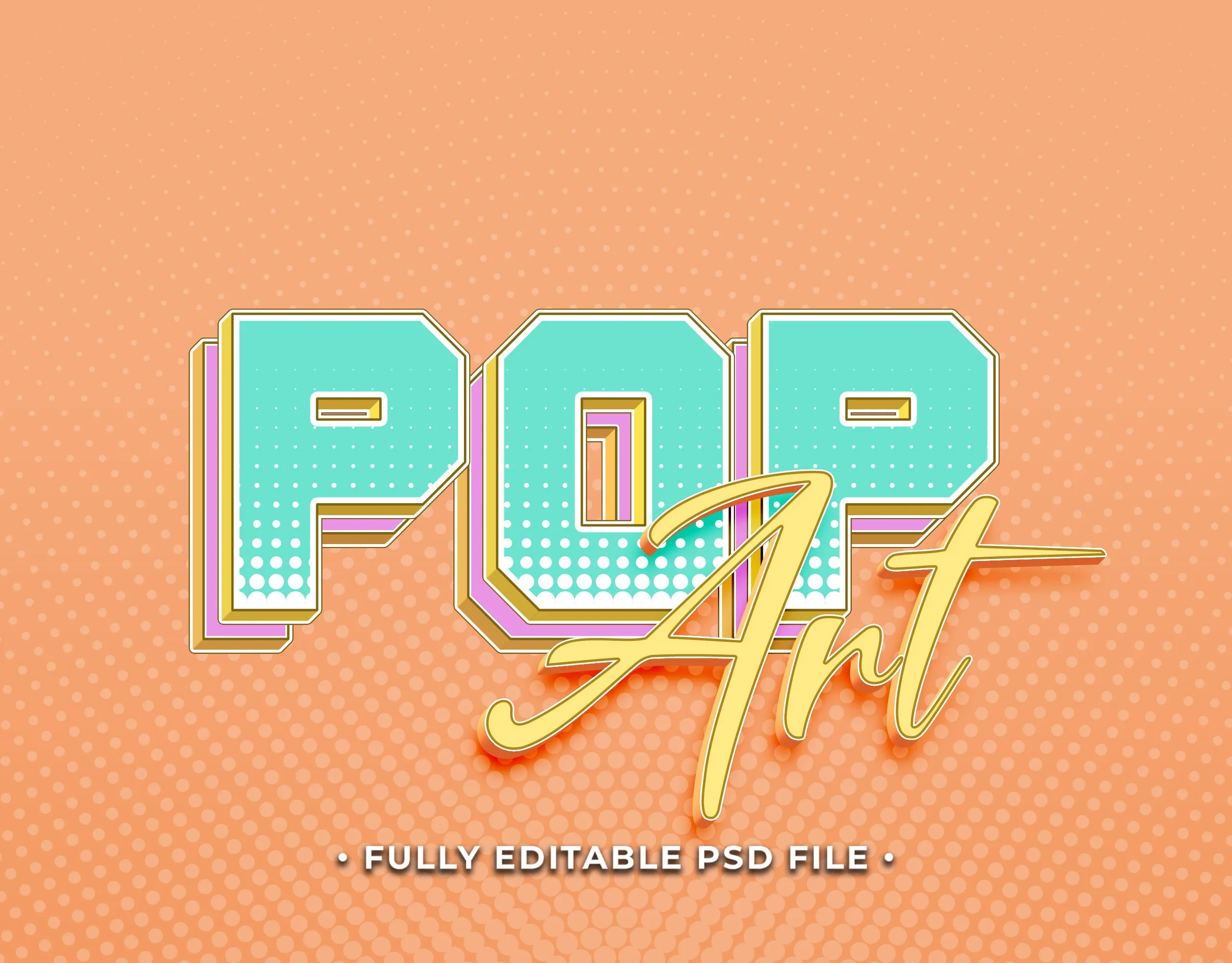 Pop Art PSD Fully Editable Text - FlippedNormals