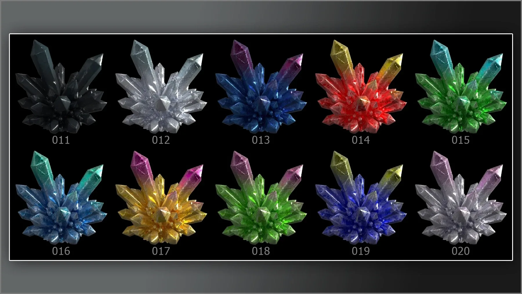 Megapack 100 Gemstone smart materials - FlippedNormals