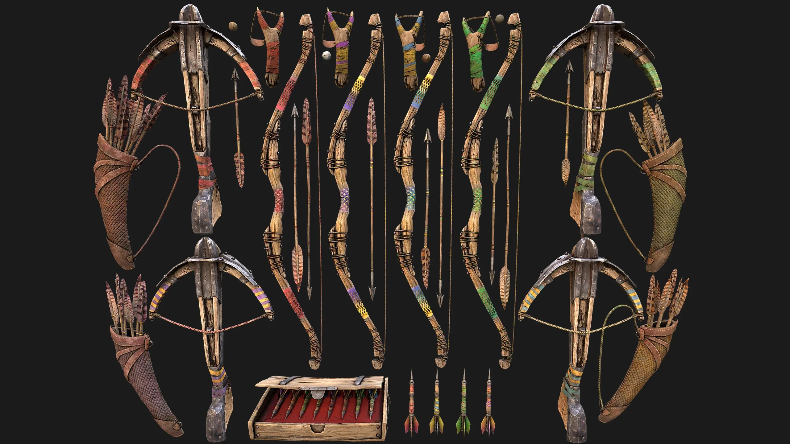 Medieval Weapons Pack Bow Crossbow - FlippedNormals
