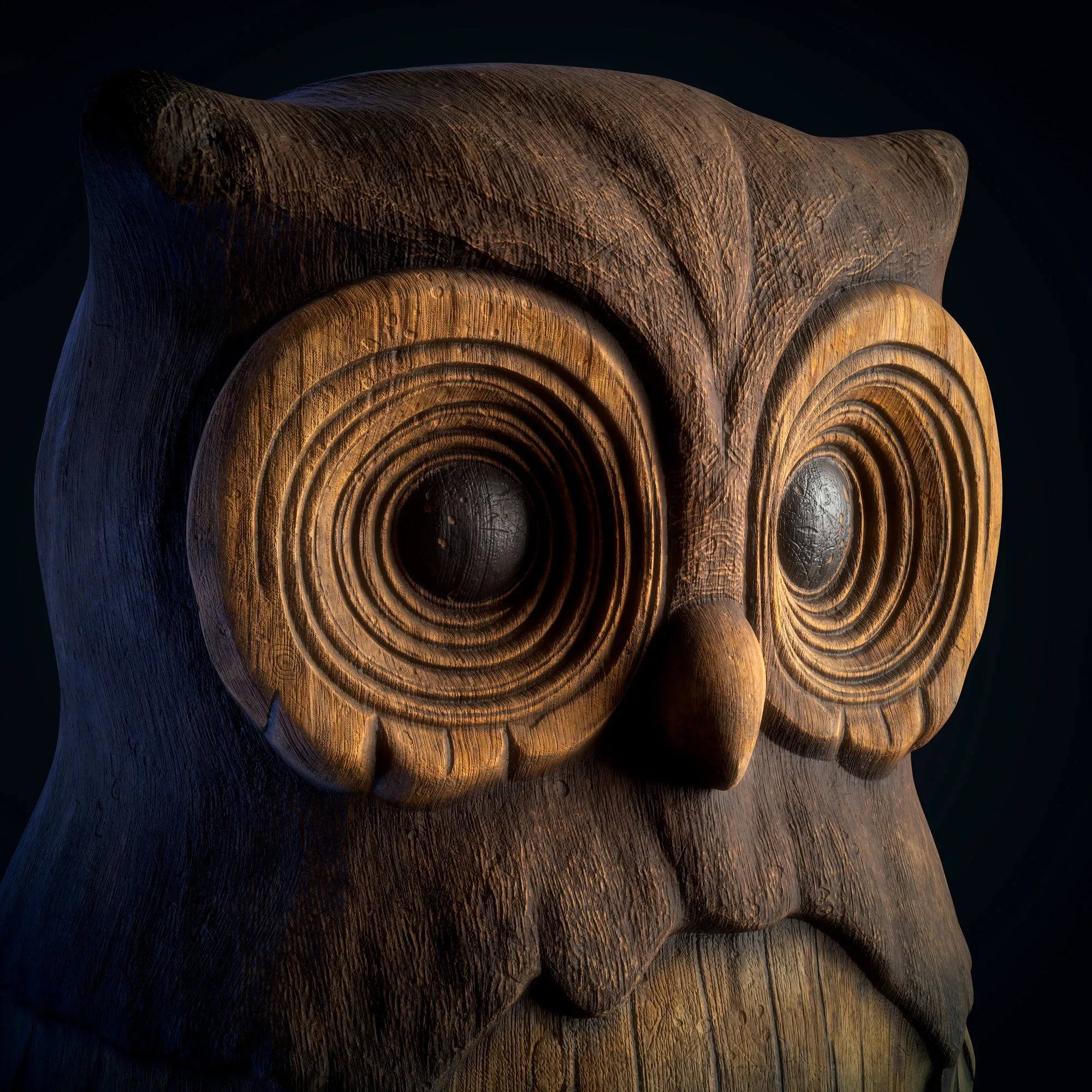 Wooden Statue (Owl) - Vol 02 - - FlippedNormals