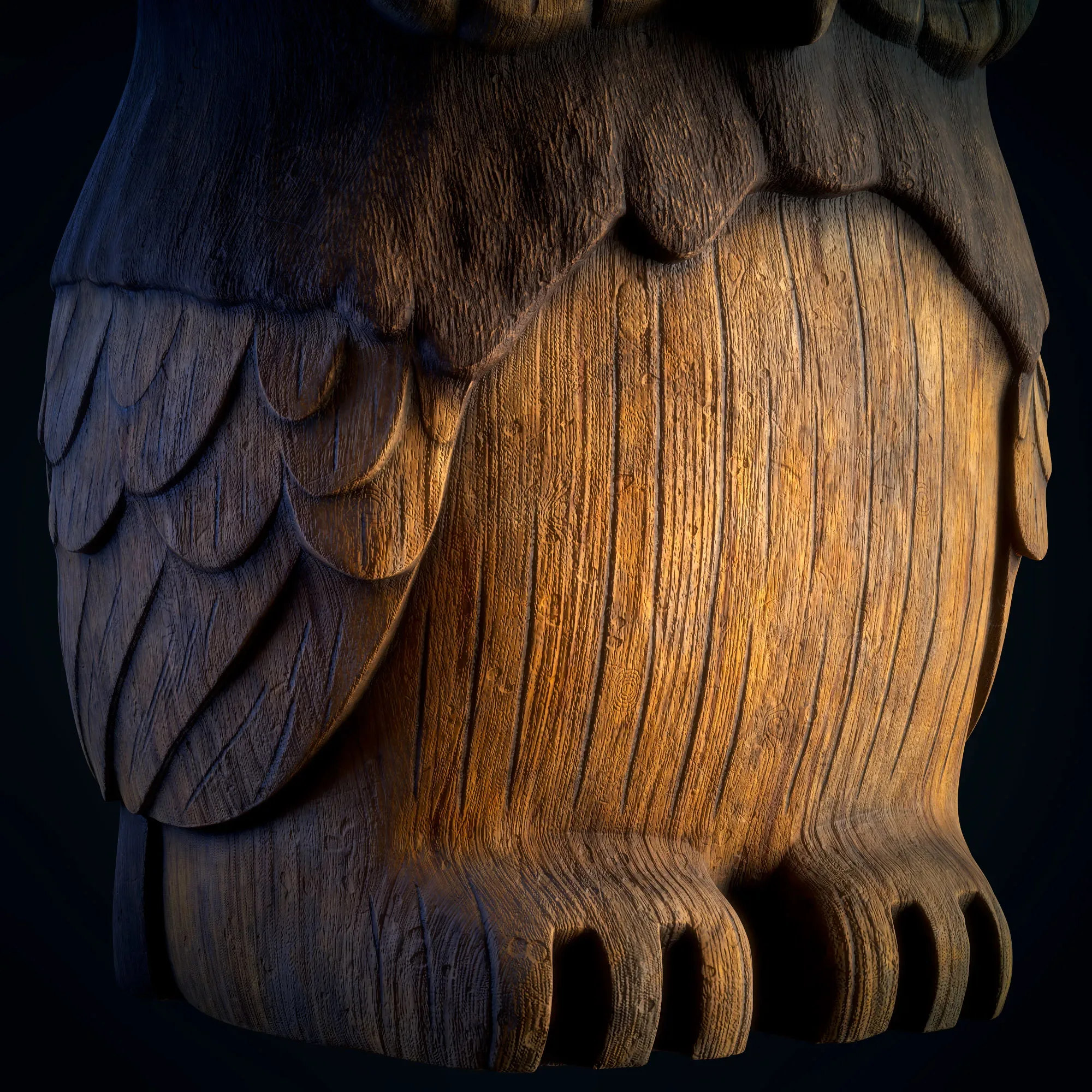 Wooden Statue (Owl) - Vol 02 - - FlippedNormals