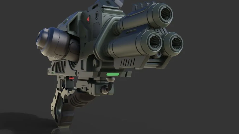 Alien Gun – Modeling & Texturing - FlippedNormals