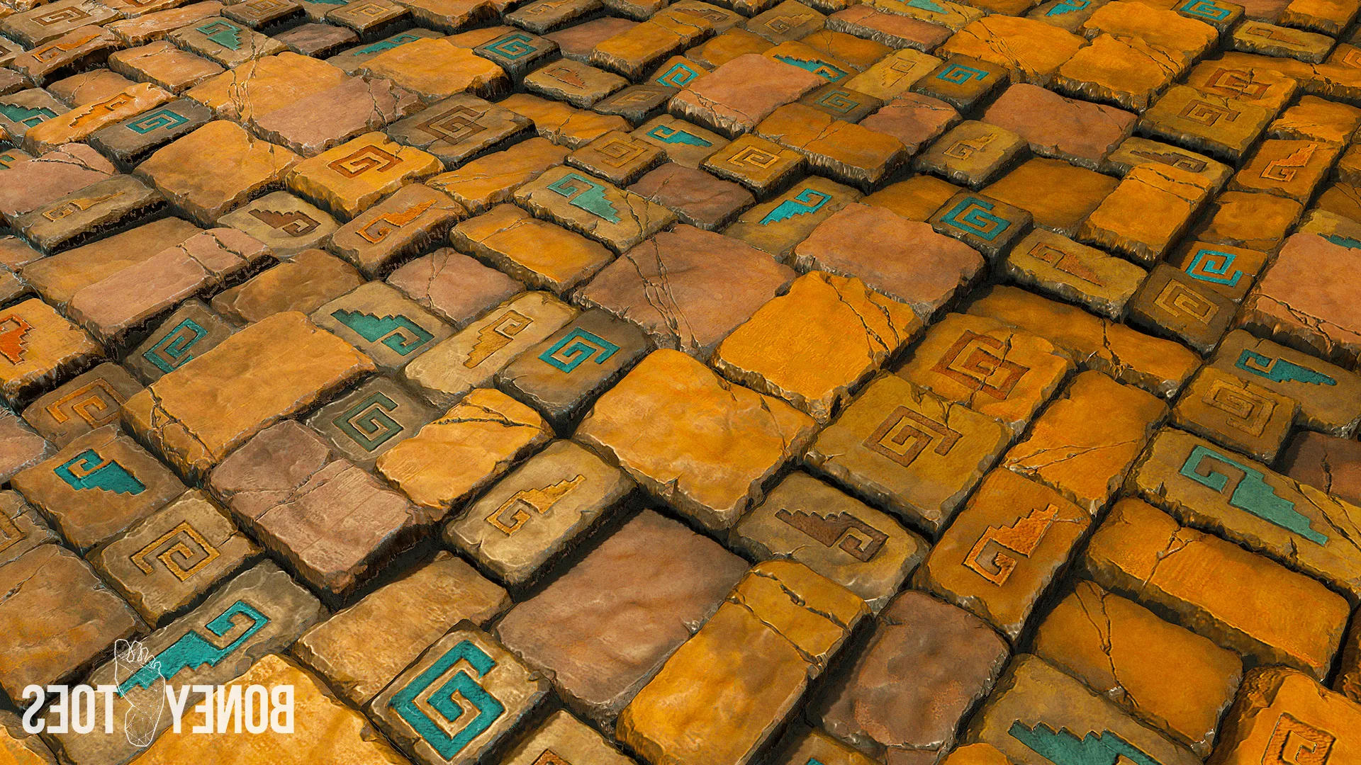 Aztec Stone Tiles Game Textures - FlippedNormals