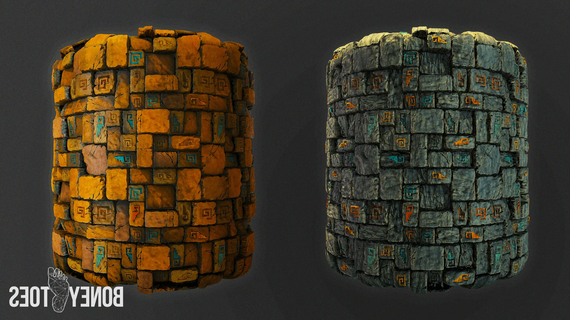 Aztec Stone Tiles Game Textures - FlippedNormals