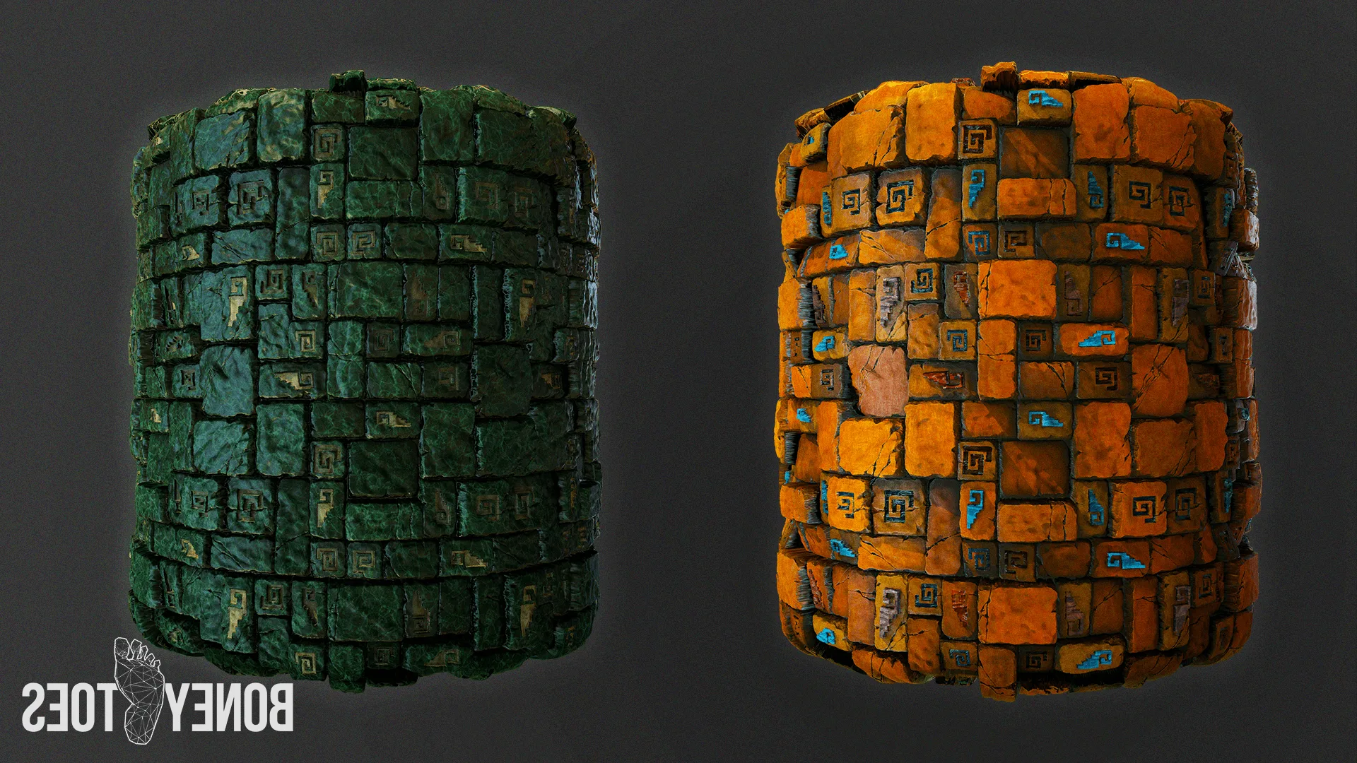 Aztec Stone Tiles Game Textures - FlippedNormals