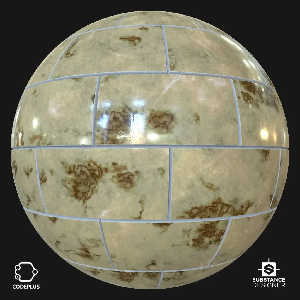 Marble Tiles - Substance Designer - FlippedNormals
