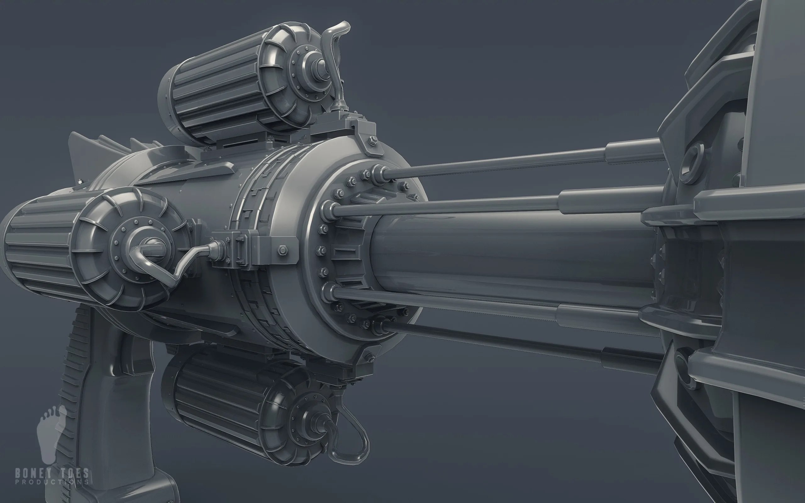 3D Sci-Fi Ray Gun Blaster - High - FlippedNormals