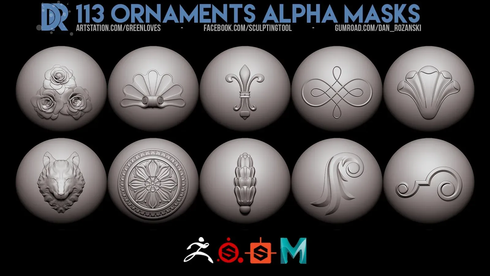 113 Ornaments Alpha Masks - FlippedNormals