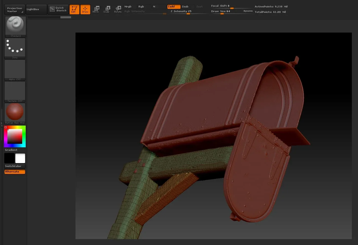 3D Mailbox - High Poly - FlippedNormals