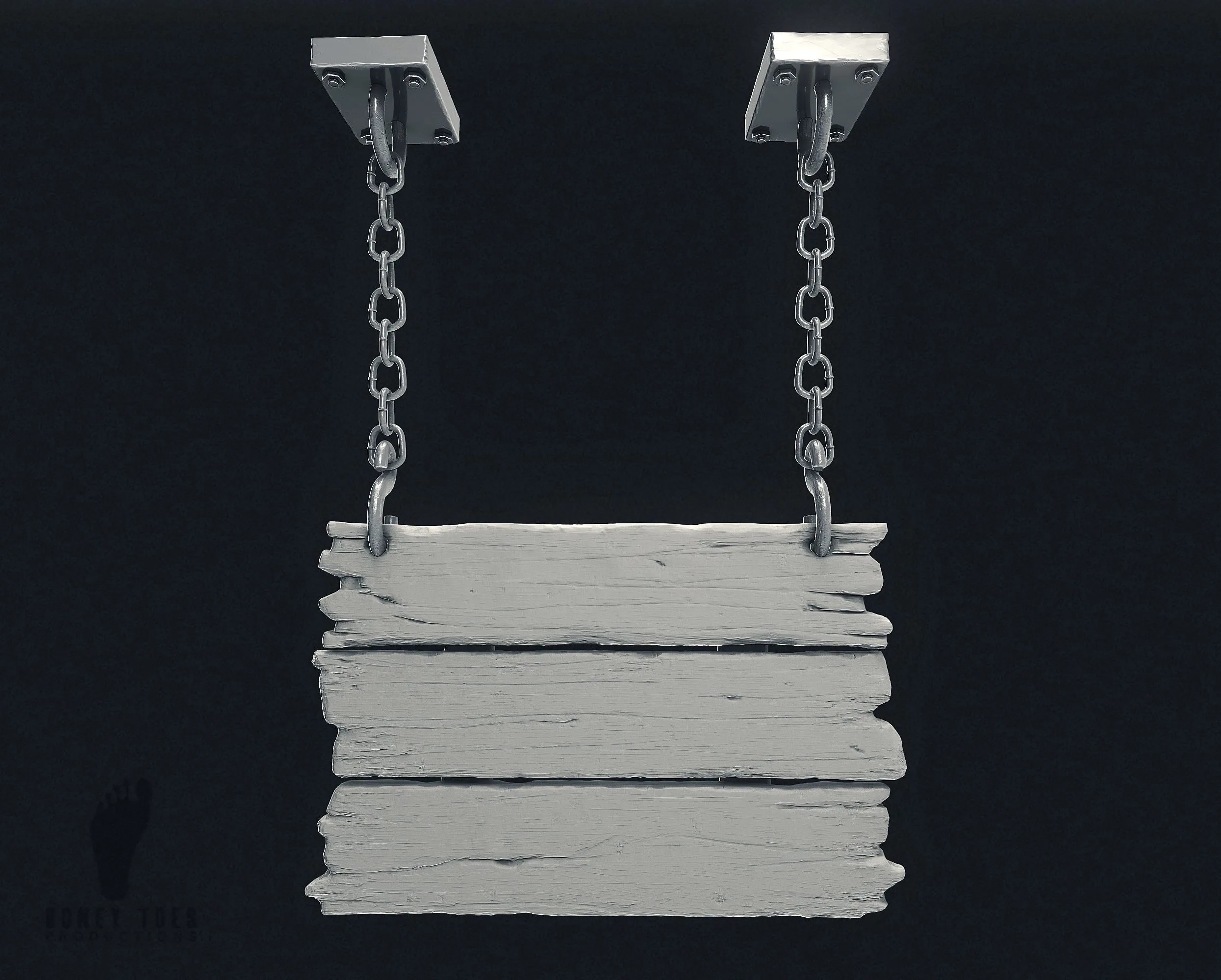 3D 3-Tier Hanging Wooden Sign - - FlippedNormals