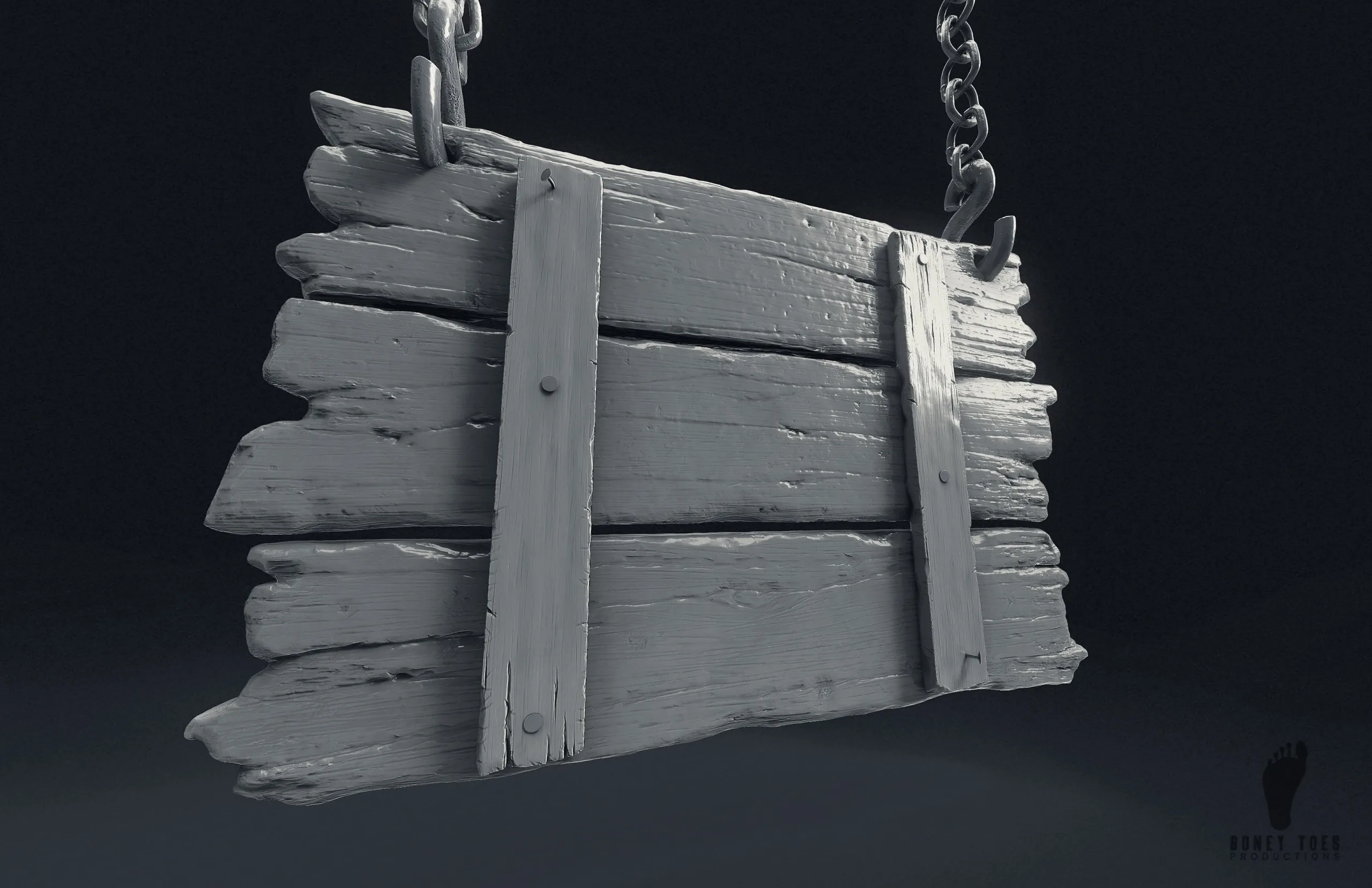 3D 3-Tier Hanging Wooden Sign - - FlippedNormals