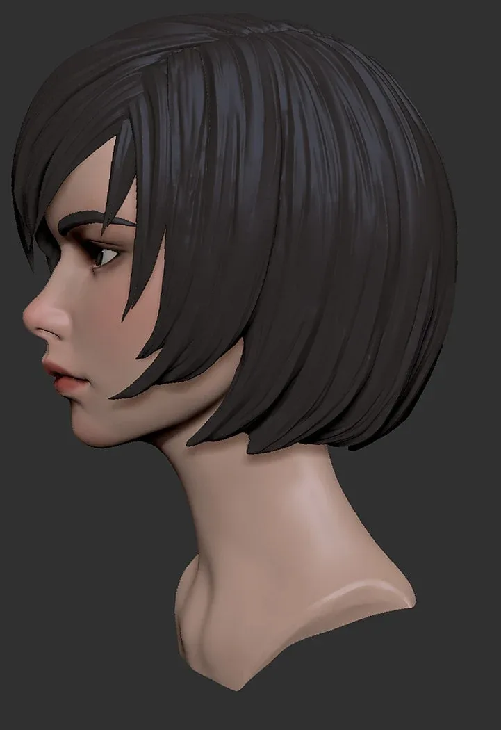 Female Anime Head 1 - FlippedNormals