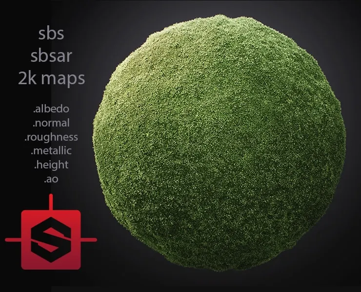 Moss Tileable PBR Material - FlippedNormals