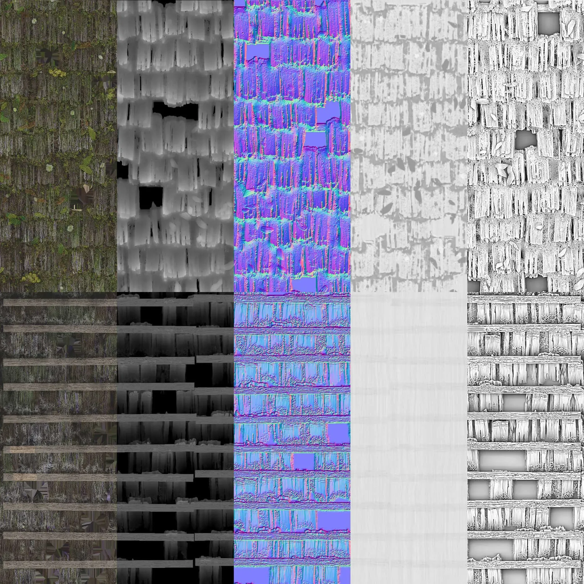 Wooden Roof Tileable PBR Material - FlippedNormals