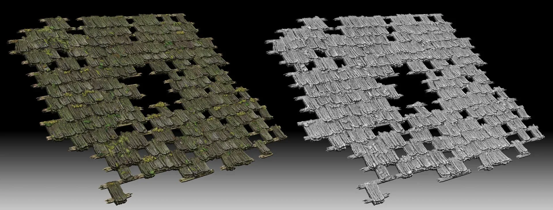 Wooden Roof Tileable PBR Material - FlippedNormals