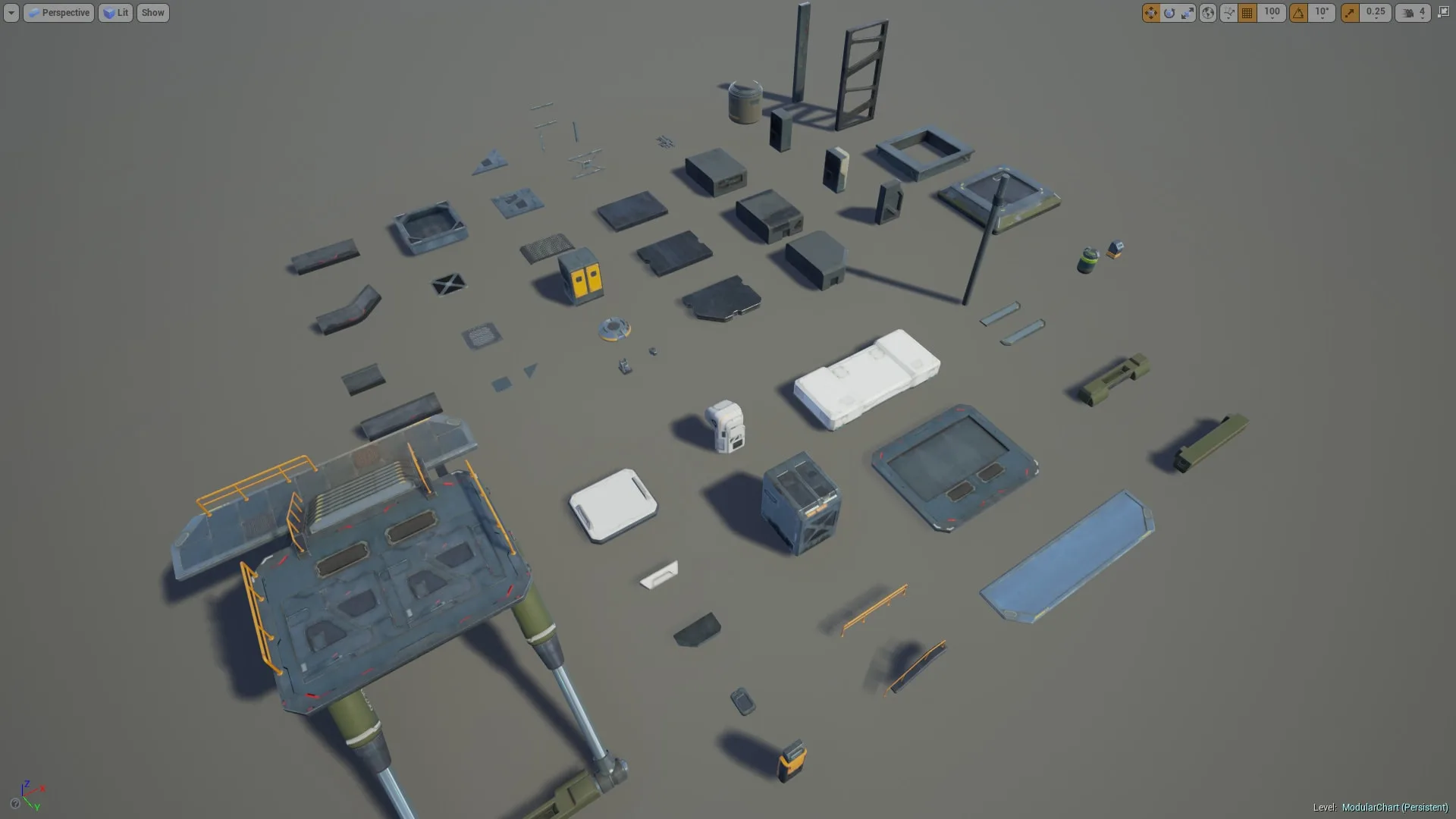 Modular Sci-Fi Space Base Location - FlippedNormals