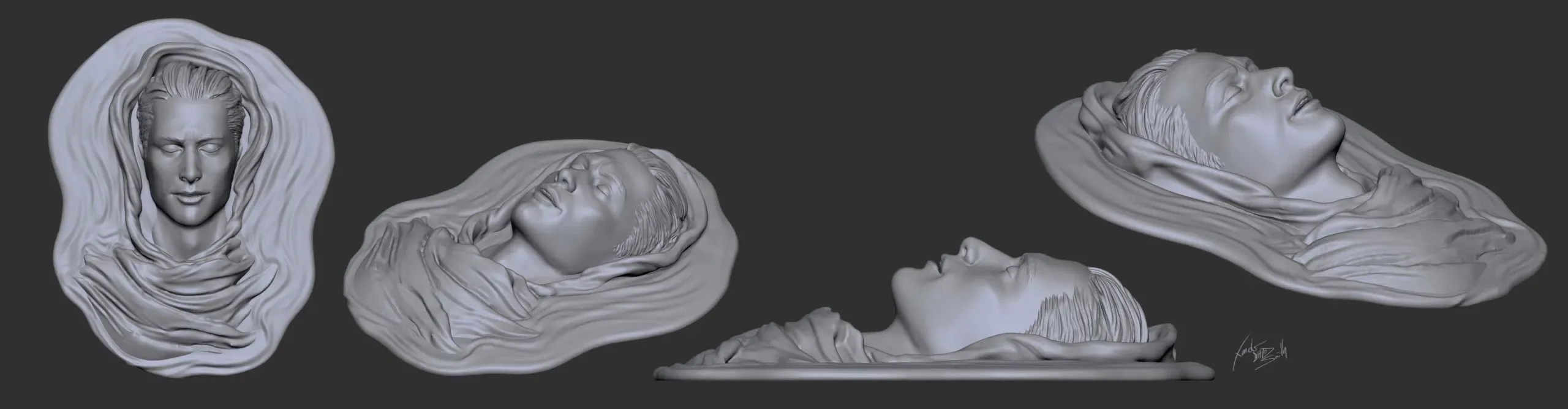 Drowning 3D Printable Sculpture - FlippedNormals