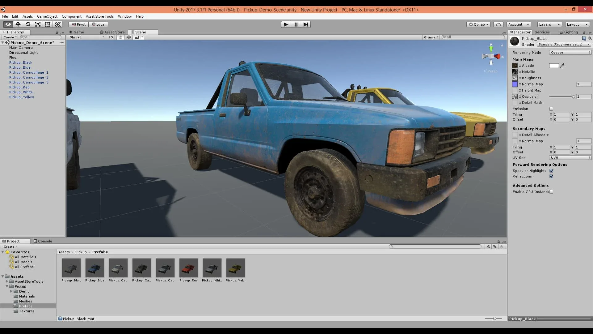 Unity3D Pickup Vehicle Pack - FlippedNormals
