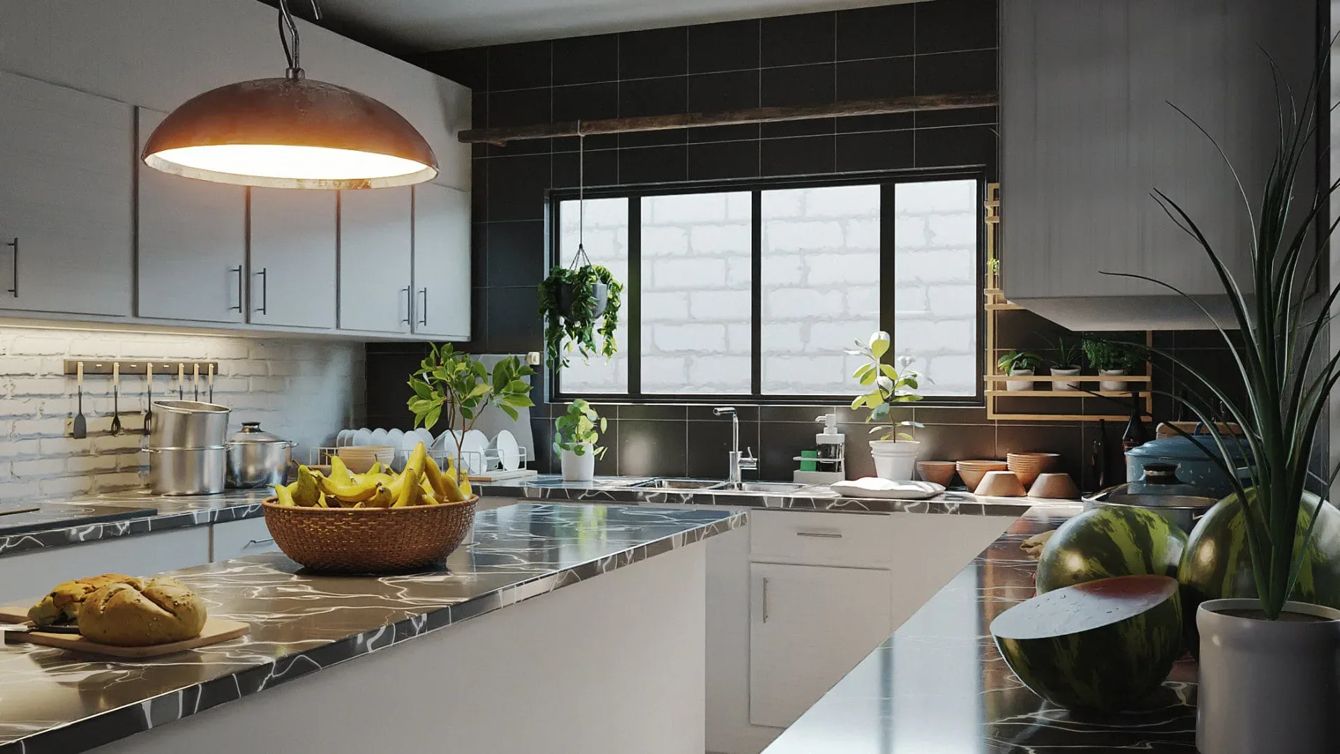 Interior Kitchen Scene 01 - Blender - FlippedNormals
