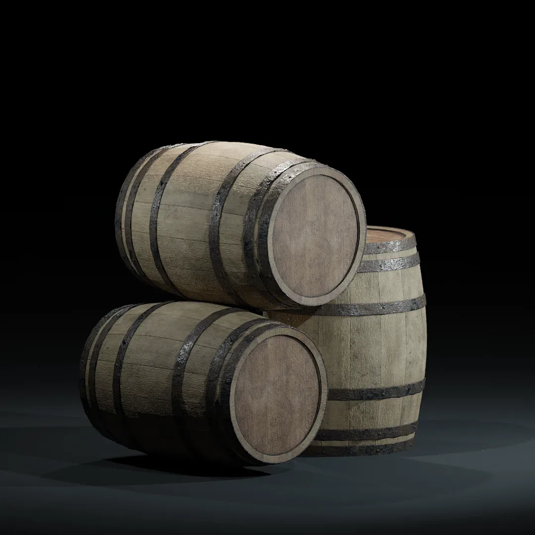 Dirty Wooden Barrel - Game Ready - FlippedNormals