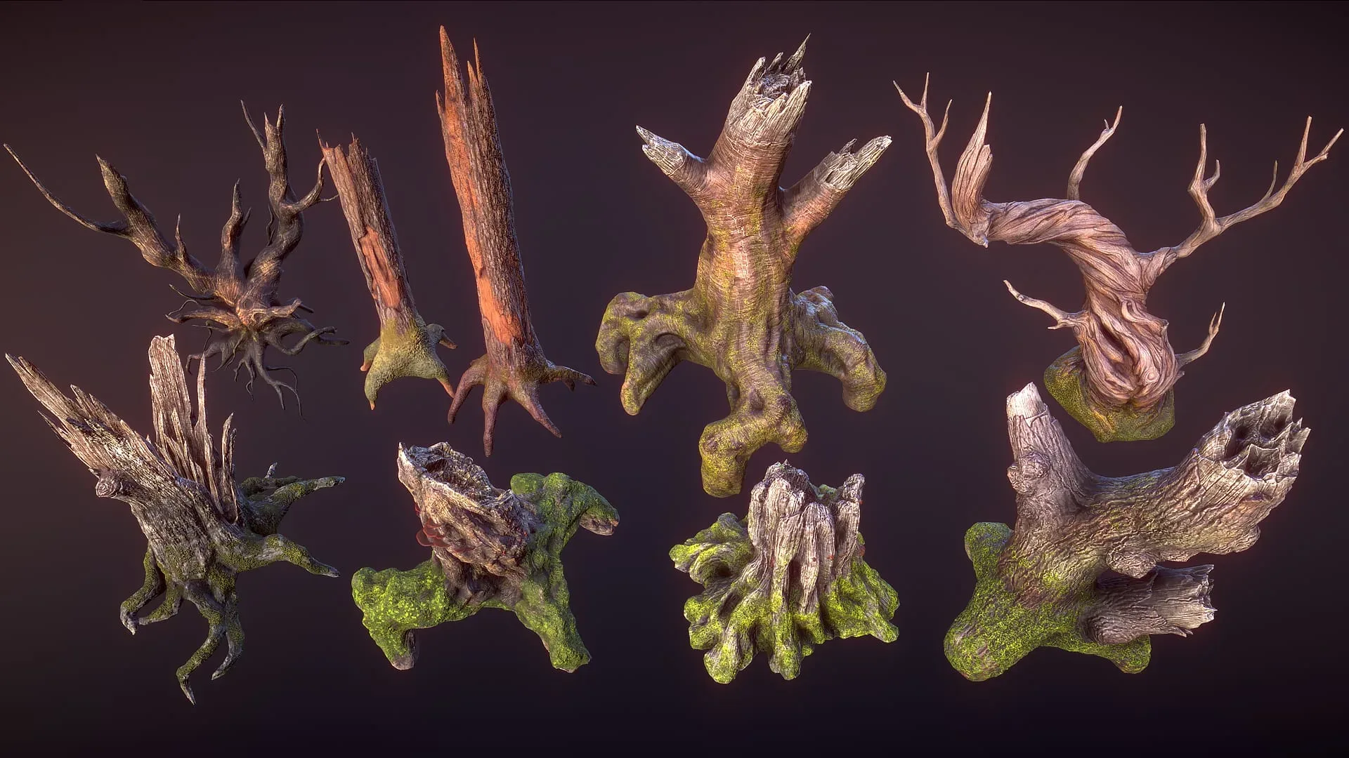 Tree Stumps - Game Ready Asset - FlippedNormals