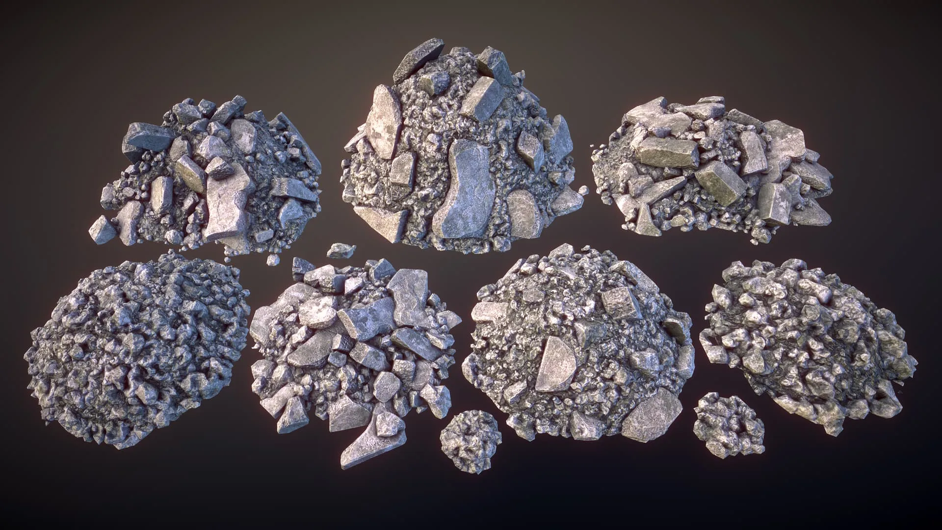 Stone Debris - Game Ready Asset - FlippedNormals