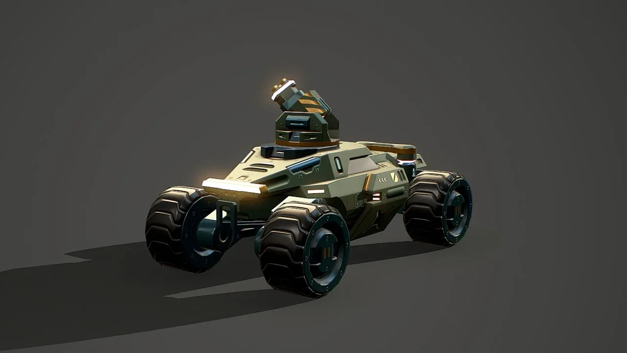 RTS SCI-FI Buggy - Game Ready - FlippedNormals