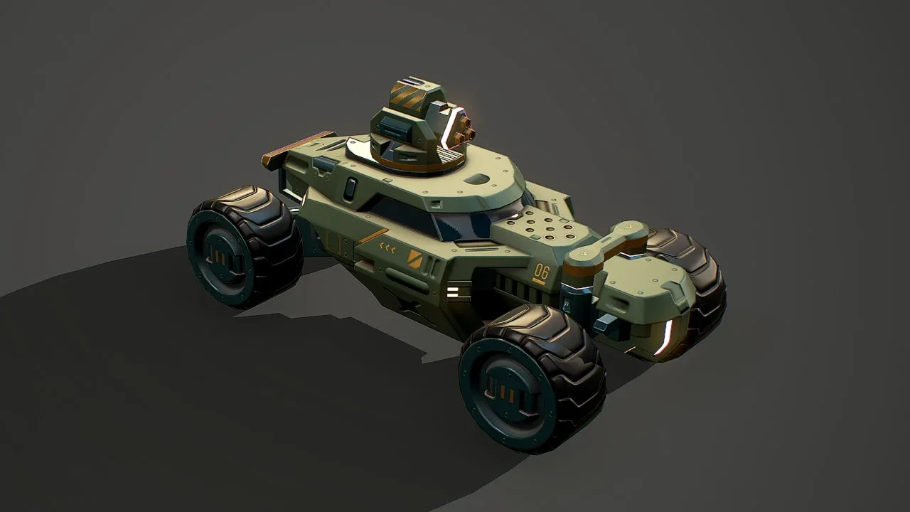 RTS SCI-FI Buggy - Game Ready - FlippedNormals