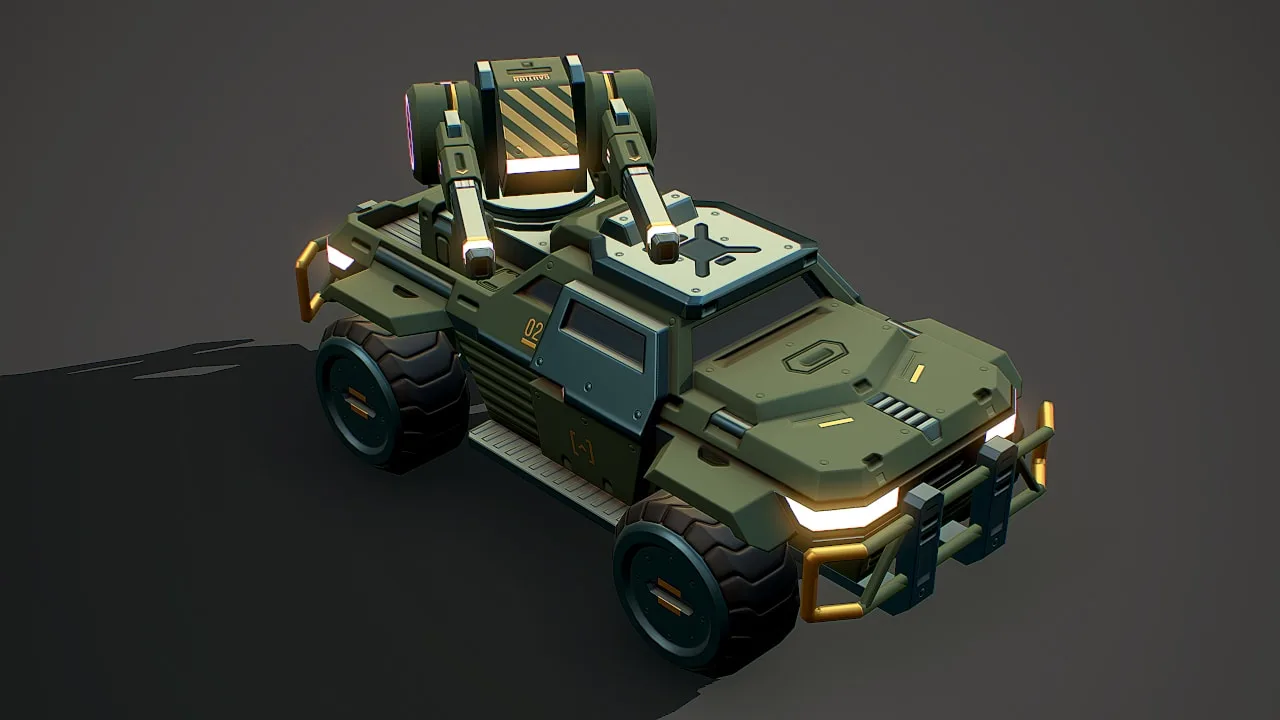 RTS SCI-FI Jeep - Game Ready - FlippedNormals