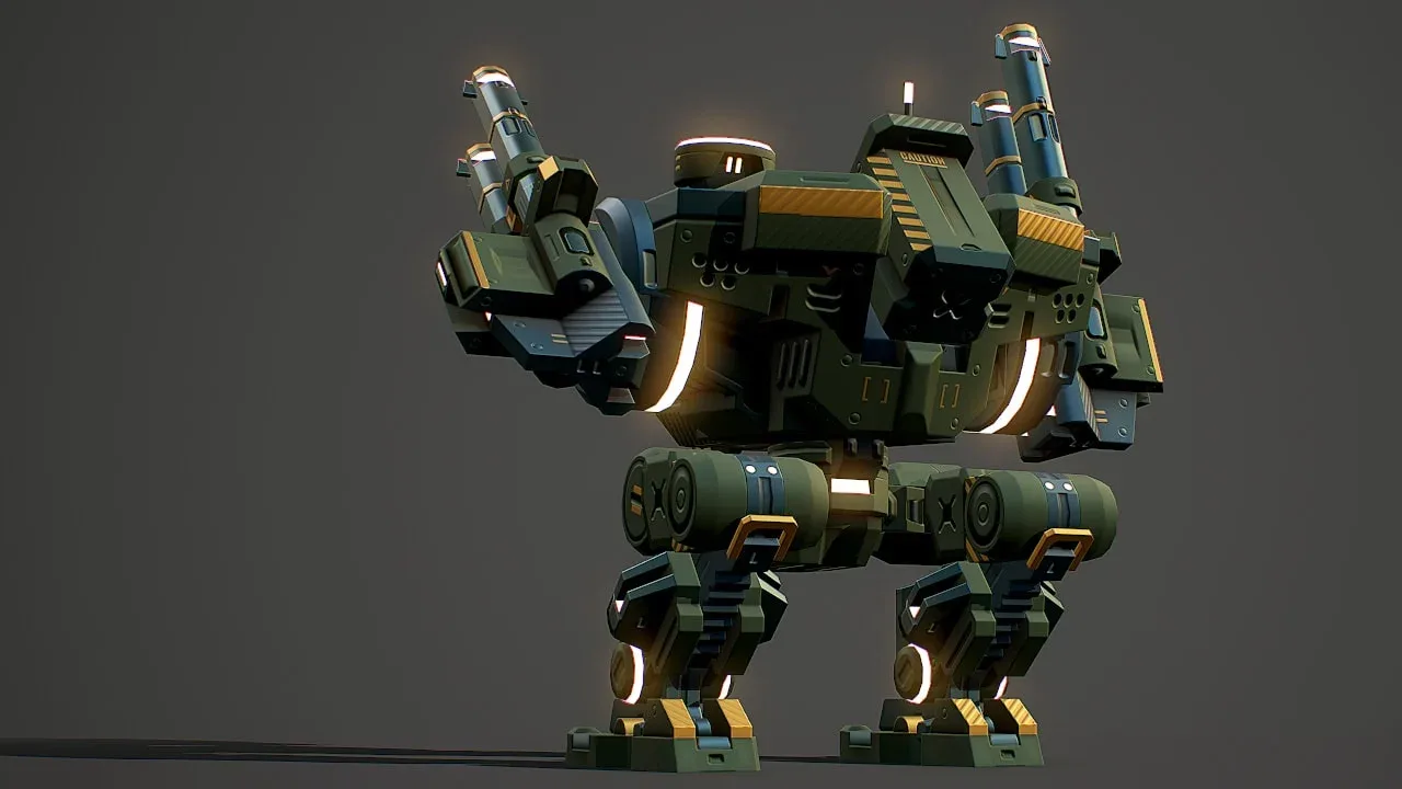 RTS SCI-FI Mech - Game Ready - FlippedNormals