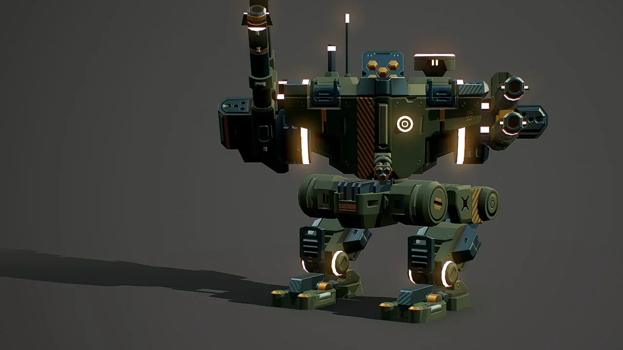 RTS SCI-FI Mech - Game Ready - FlippedNormals