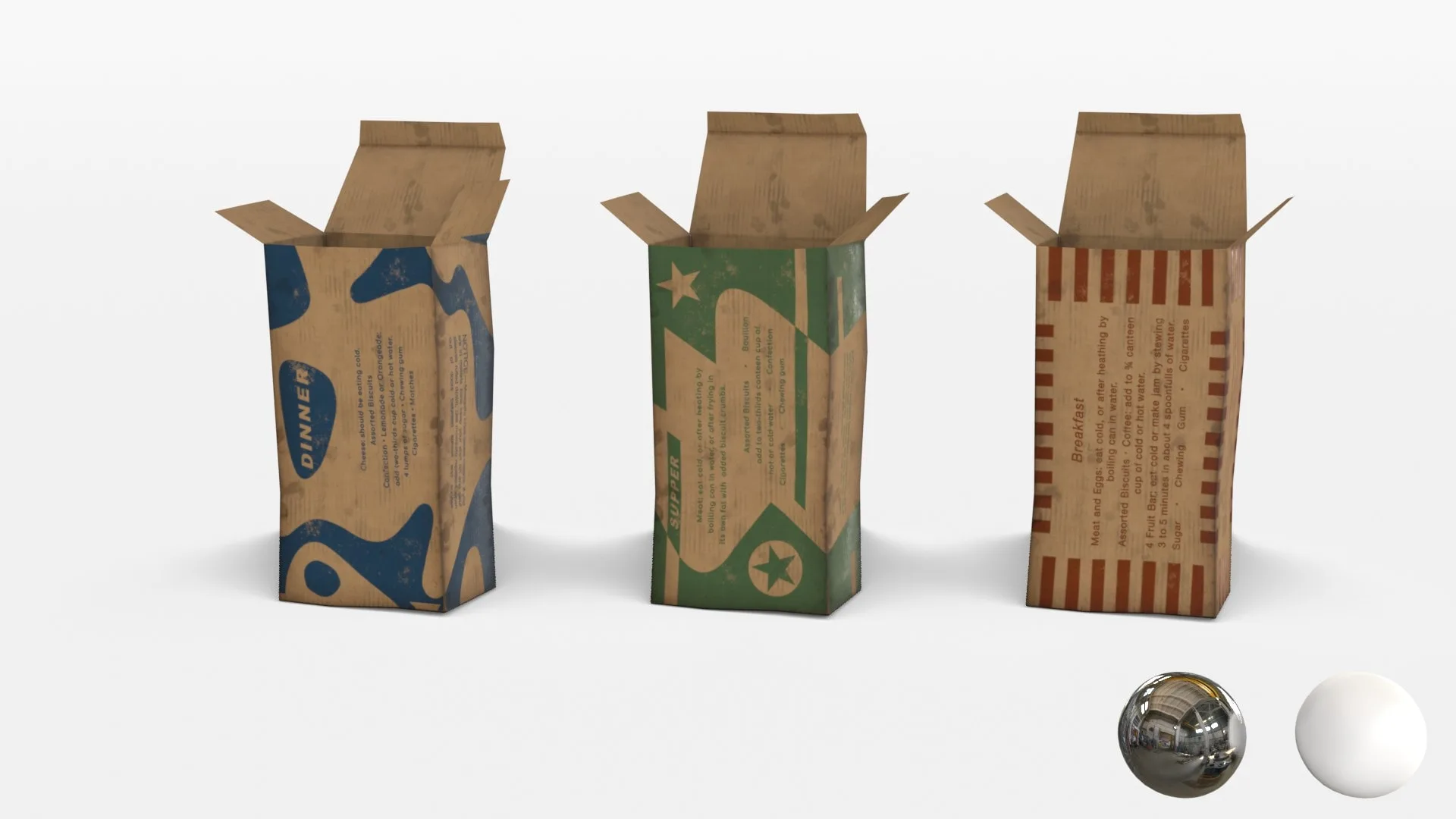US K-Ration Boxes End War WWII - FlippedNormals