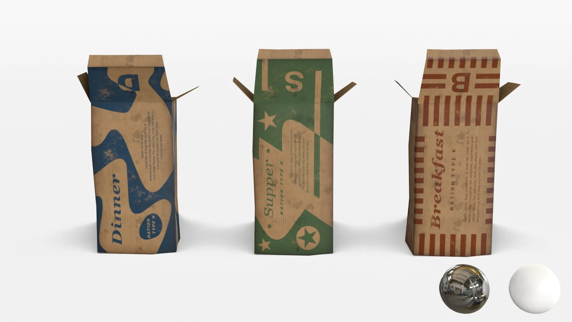 US K-Ration Boxes End War WWII - FlippedNormals