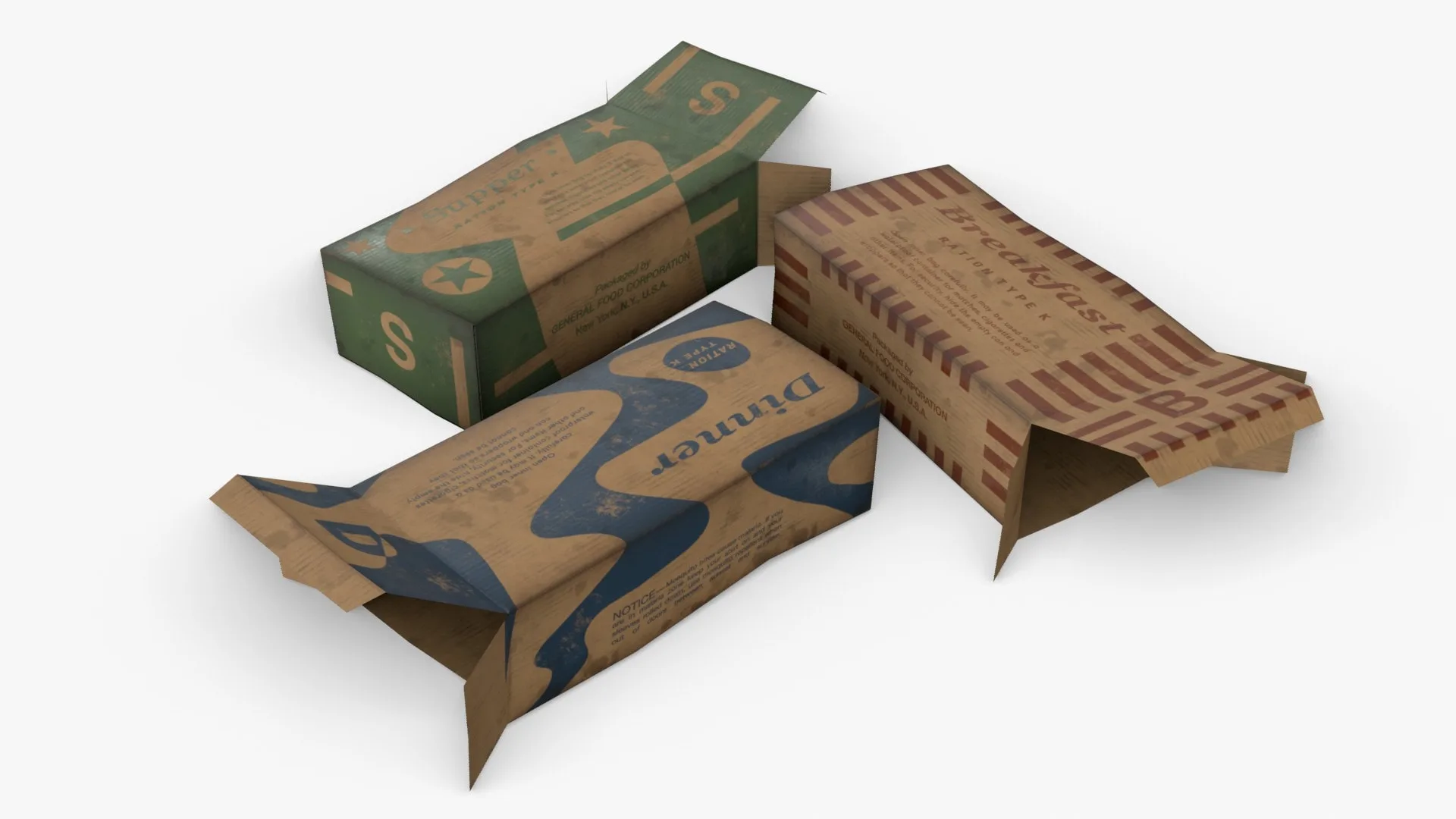 US K-Ration Boxes End War WWII - FlippedNormals