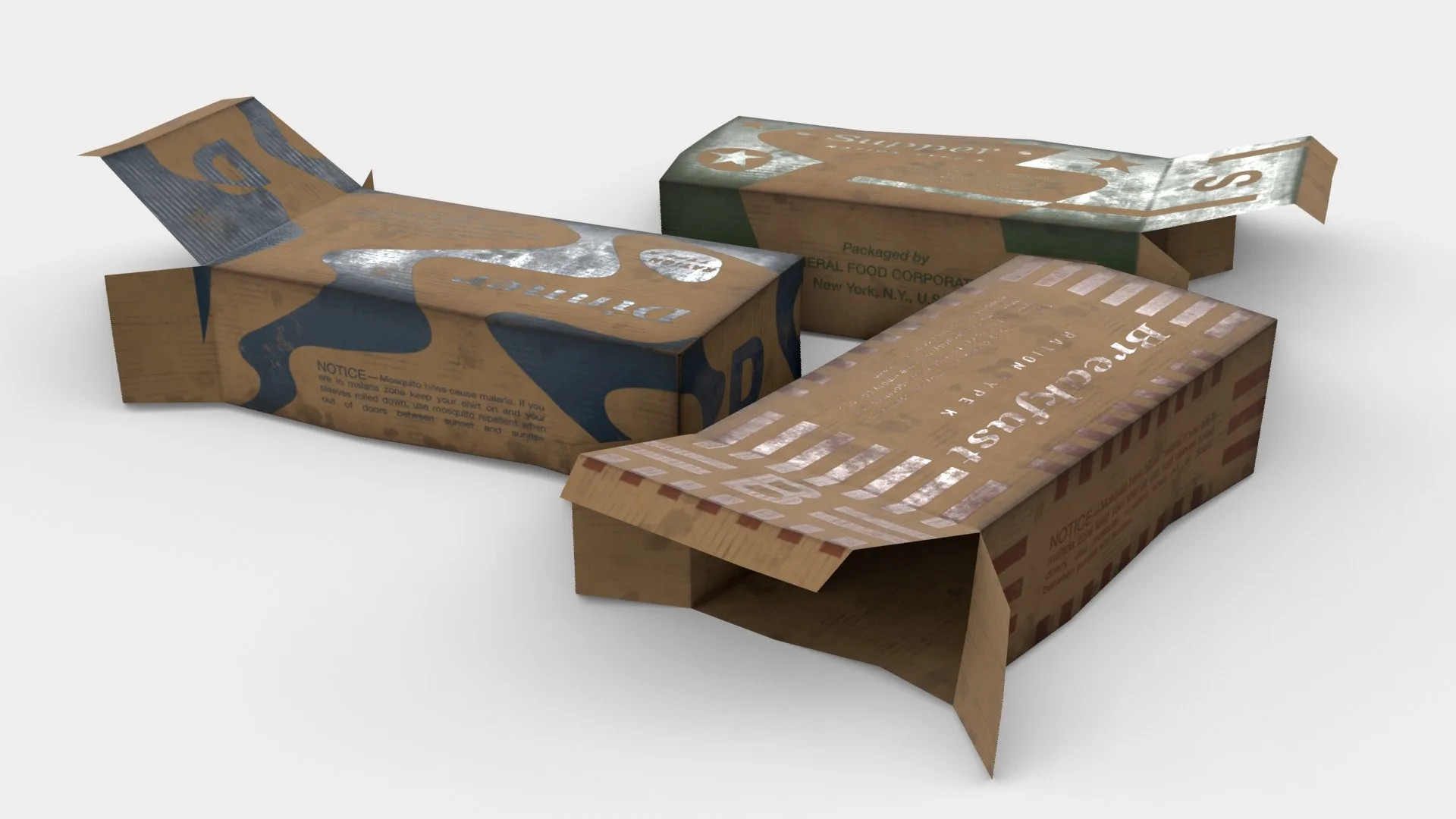 US K-Ration Boxes End War WWII - FlippedNormals