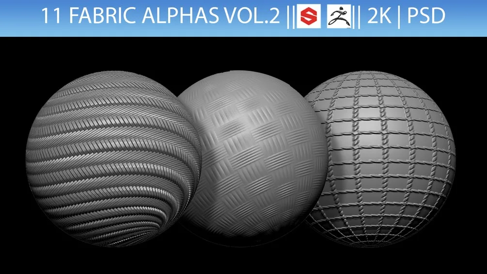 11 Fabric Alphas Vol.2 (ZBrush - FlippedNormals