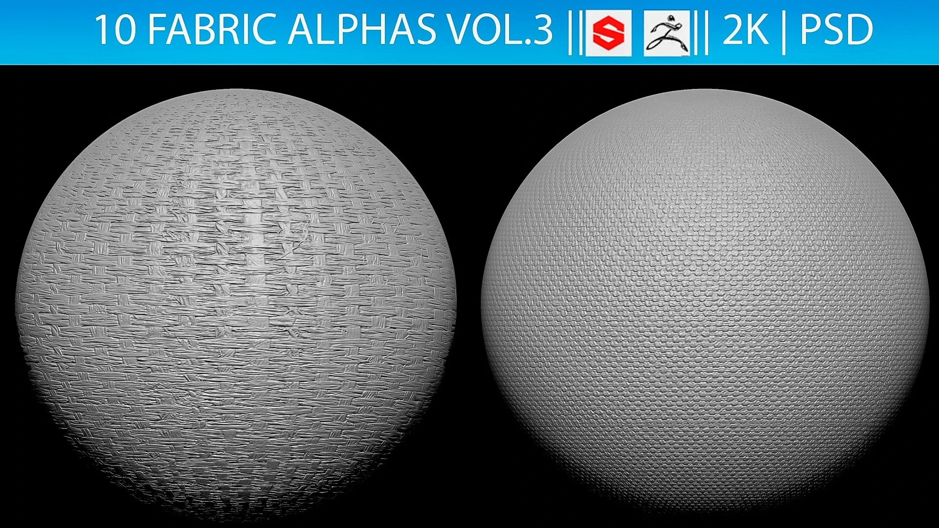 10 Fabric Alphas Vol.3 (ZBrush - FlippedNormals