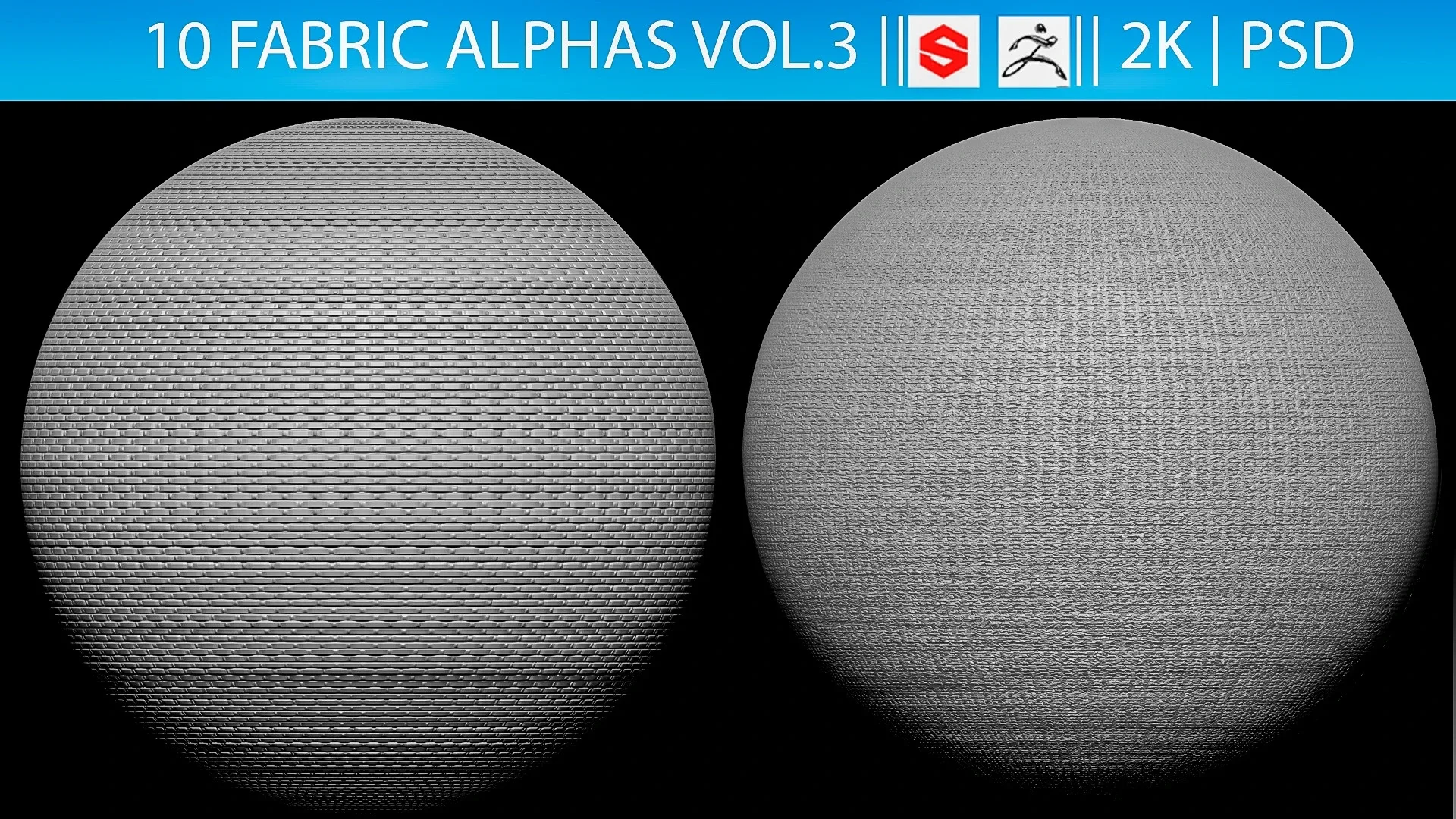 10 Fabric Alphas Vol.3 (ZBrush - FlippedNormals