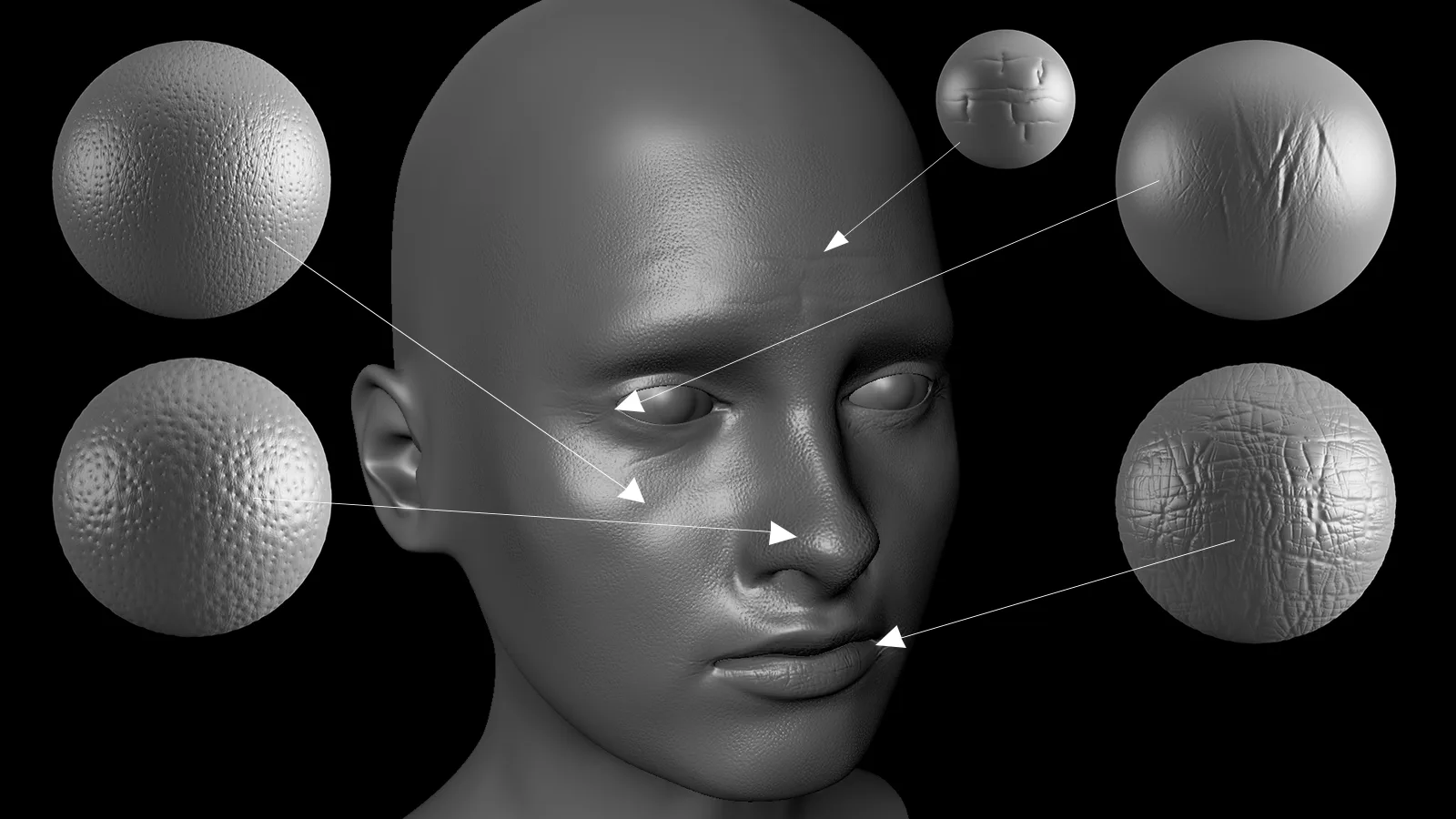 38 Human Skin Alphas 4K & 2K - FlippedNormals