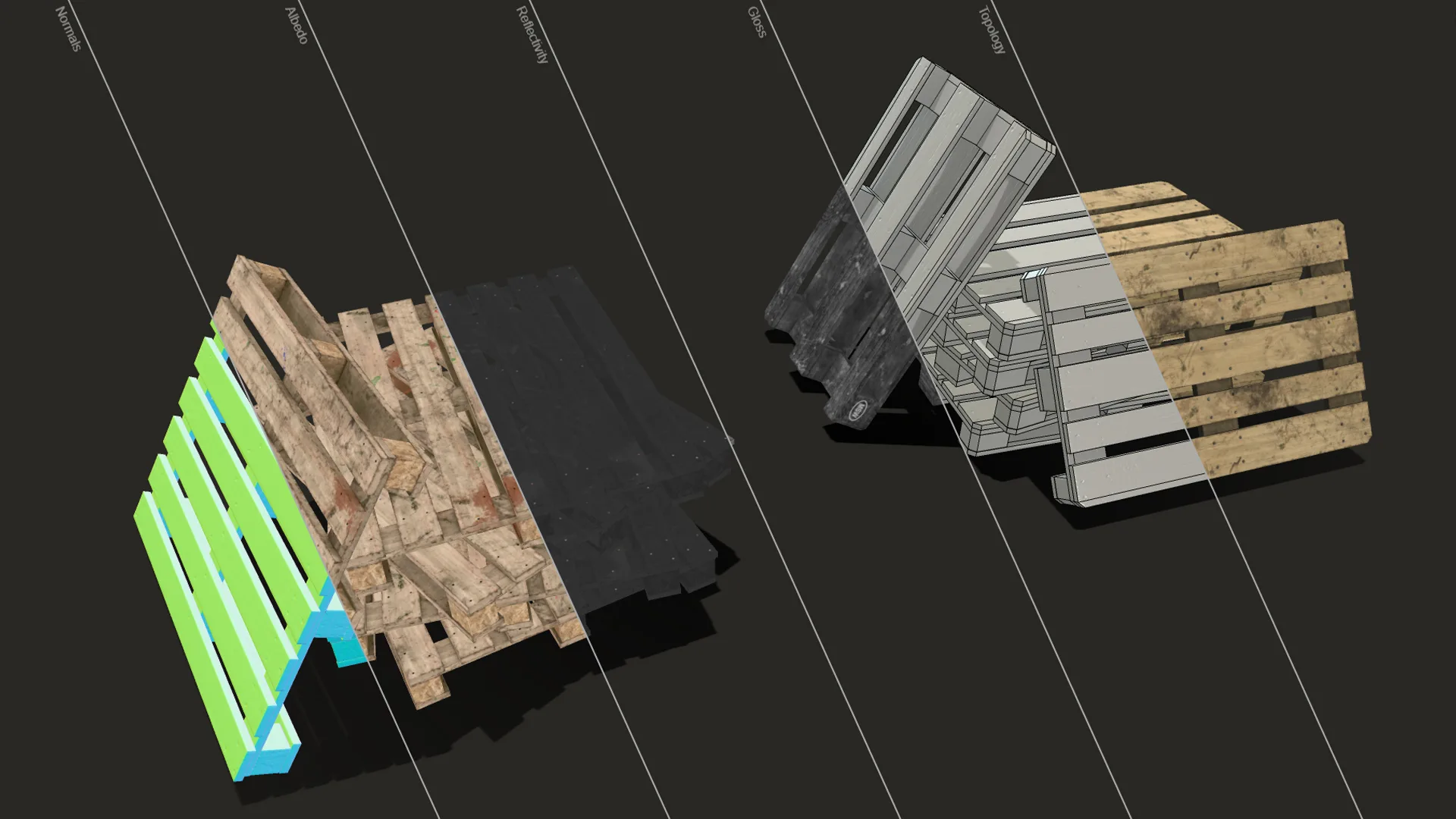Wooden Pallets - Low Poly - FlippedNormals