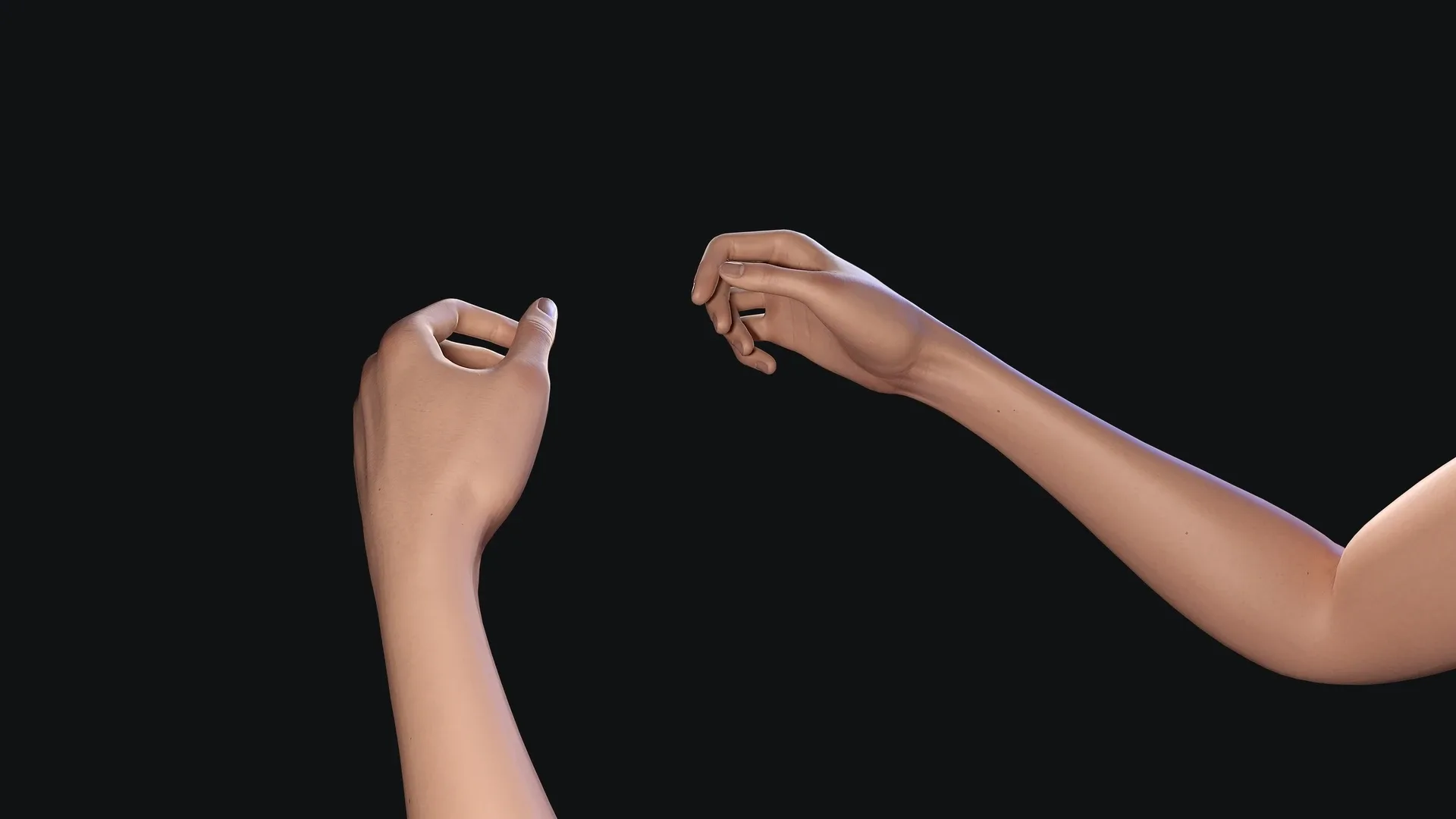 Female Hands - Animated - FlippedNormals