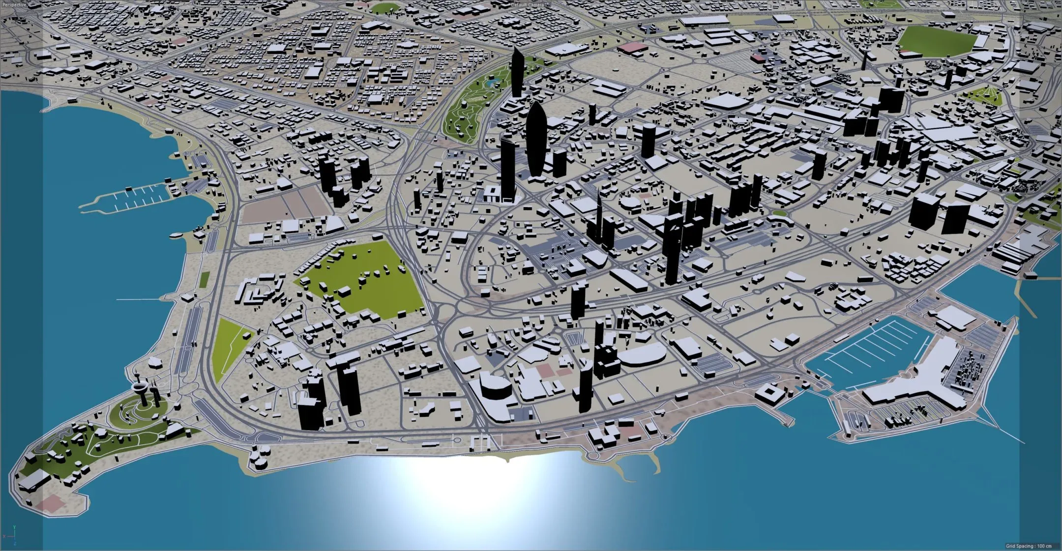 Kuwait City 3D Model 200 km - FlippedNormals