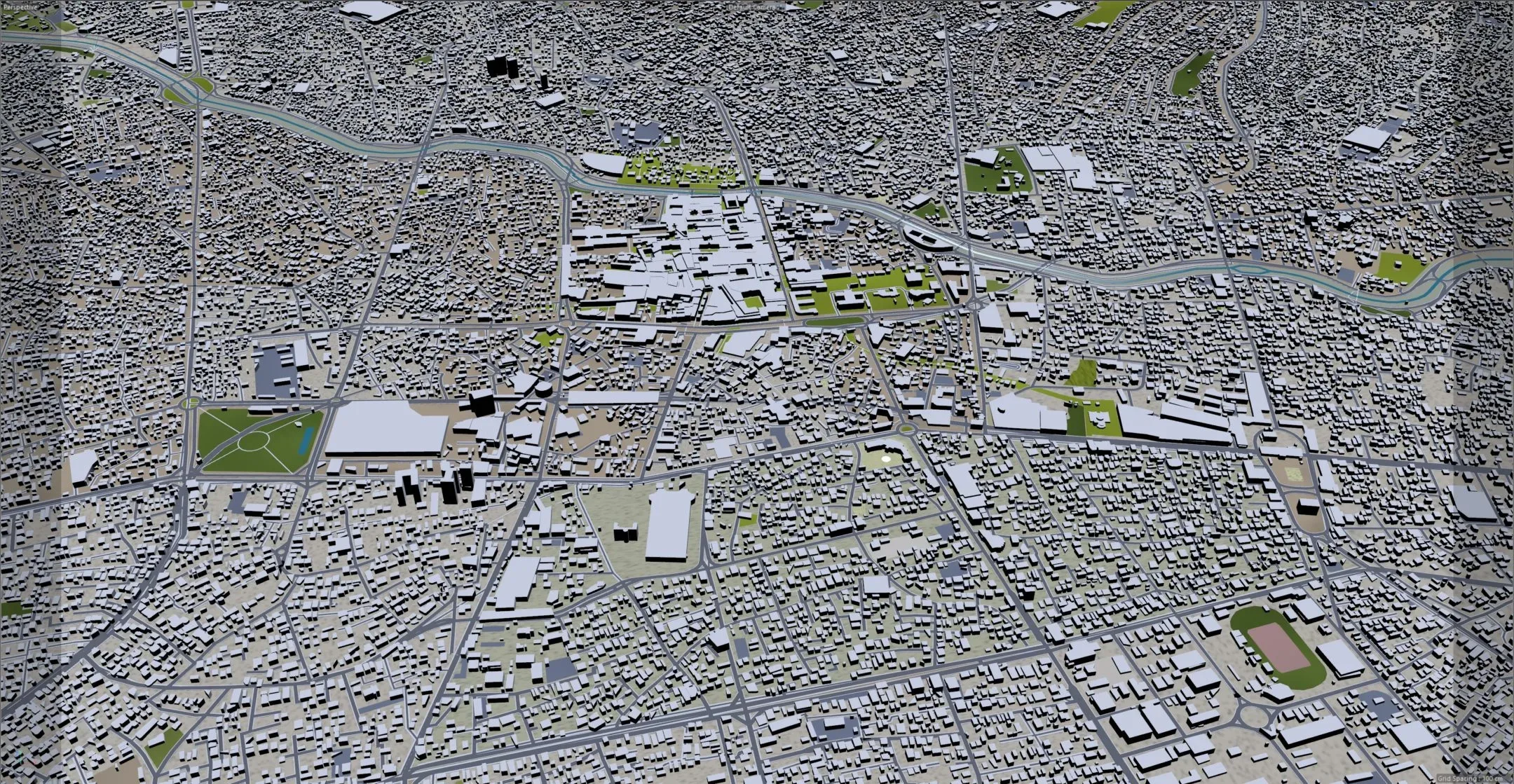Tabriz City Iran 3D Model 50km - FlippedNormals