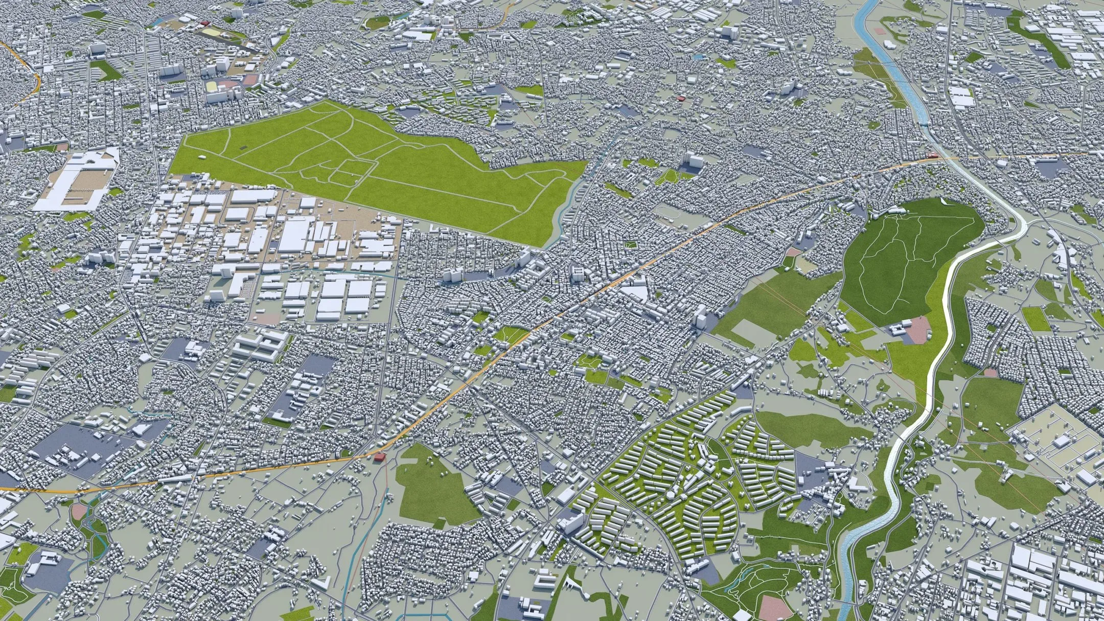 Chiba City Japan 3D Model 40km - FlippedNormals